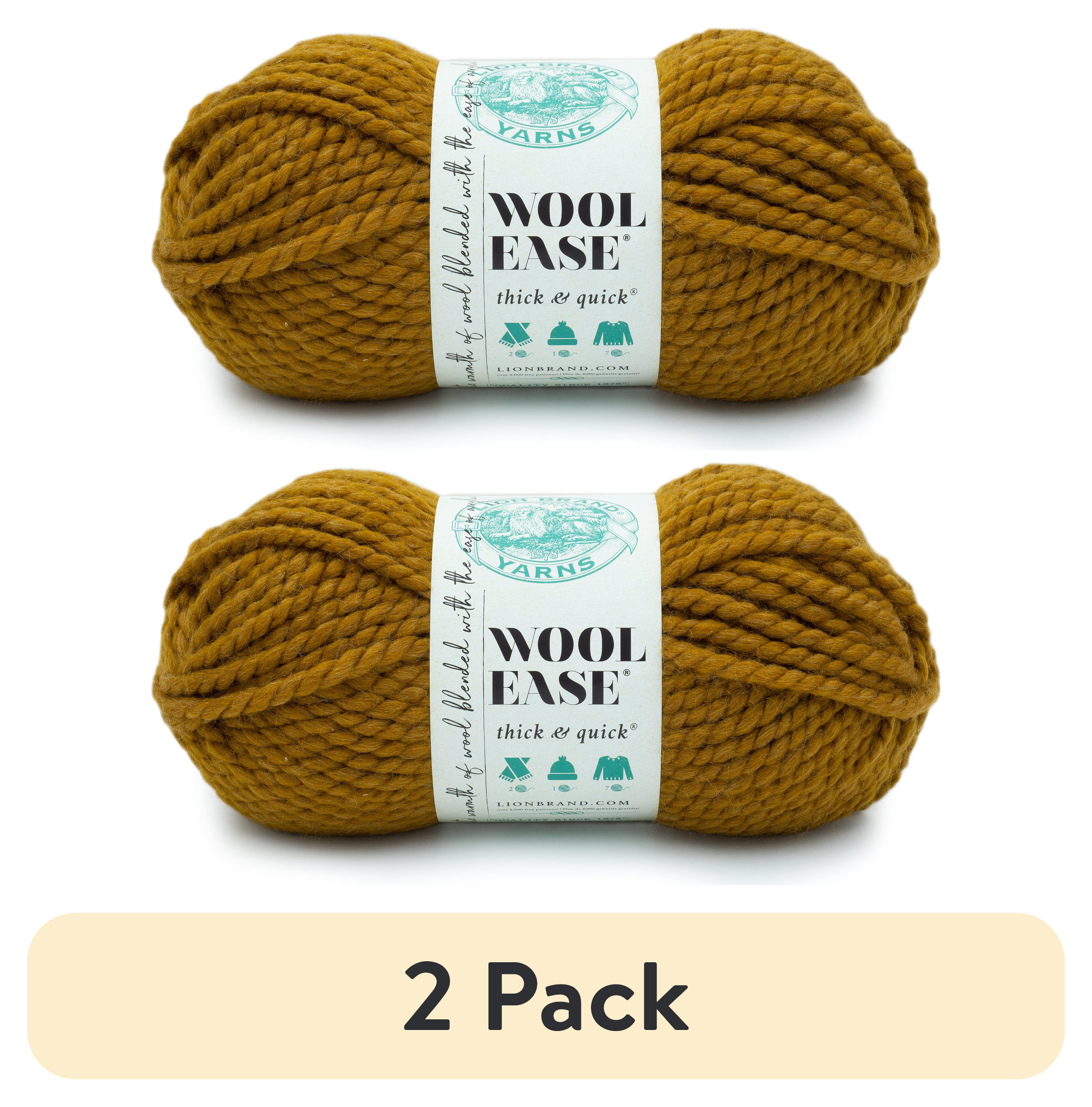 (2 pack) Lion Brand Yarn Wool-Ease Thick & Quick Flax Super Bulky ...