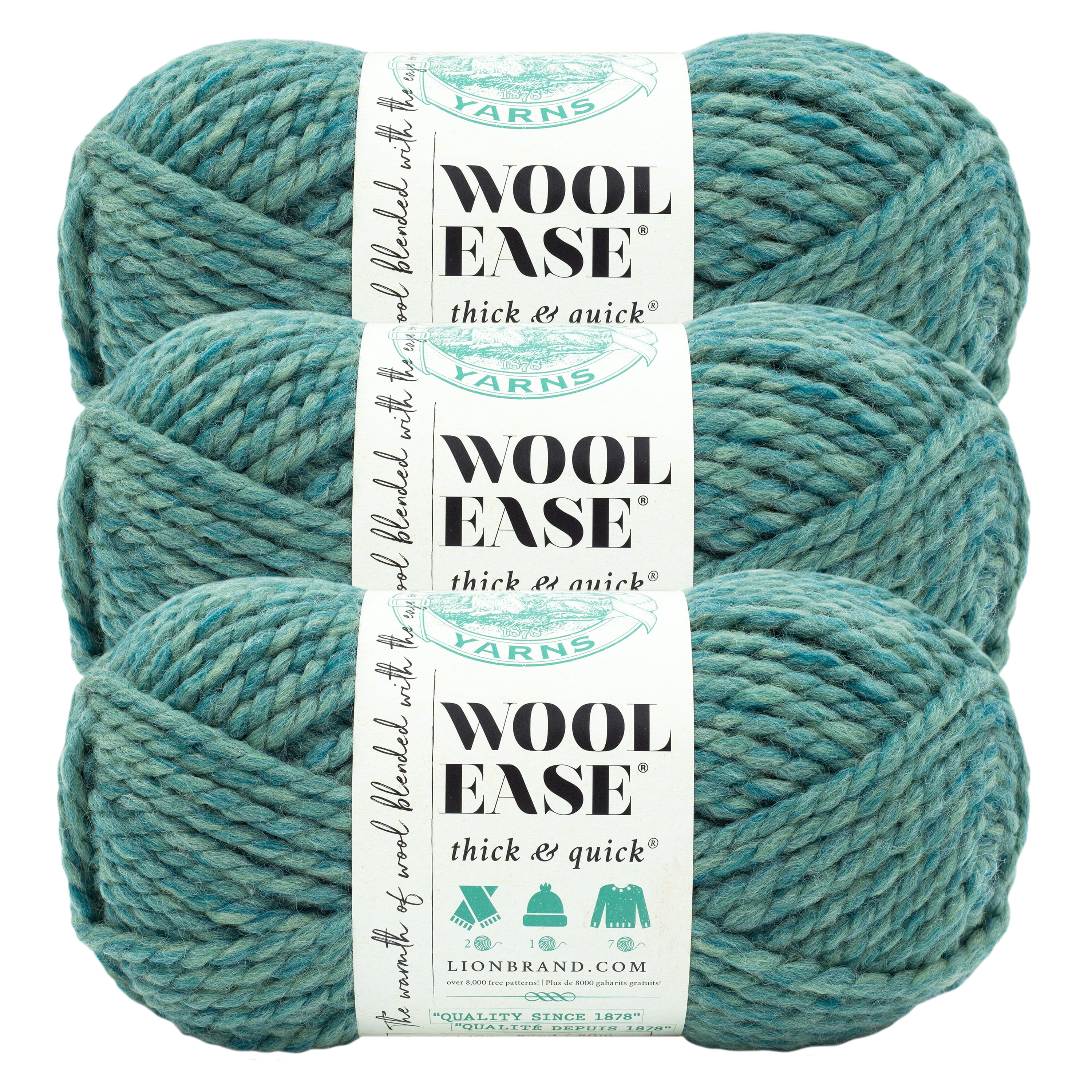 Lion Brand Yarn Wool-Ease Thick & Quick Hydro Super Bulky Acrylic, Wool ...
