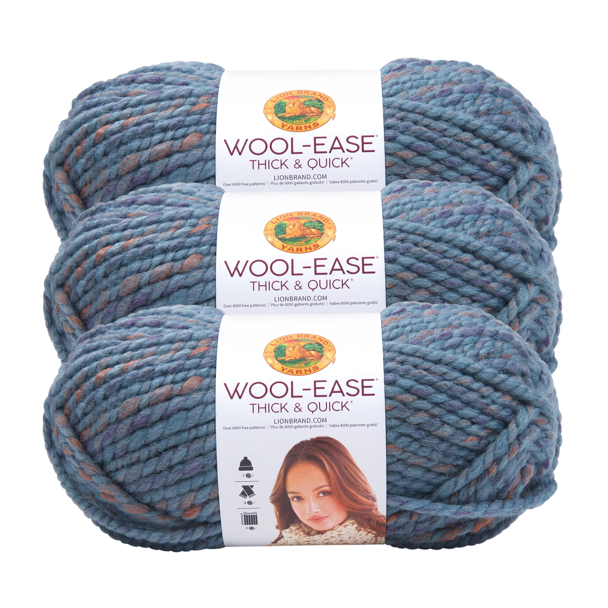 Lion Brand Wool-Ease Thick & Quick 12 oz Acrylic Wool Allure Yarn, 212 ...