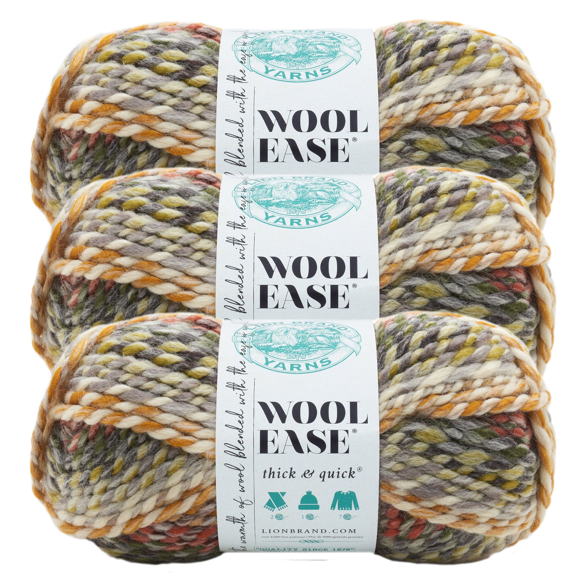 Lion Brand Yarn Wool-Ease Thick and Quick Coney Island Classic Super ...