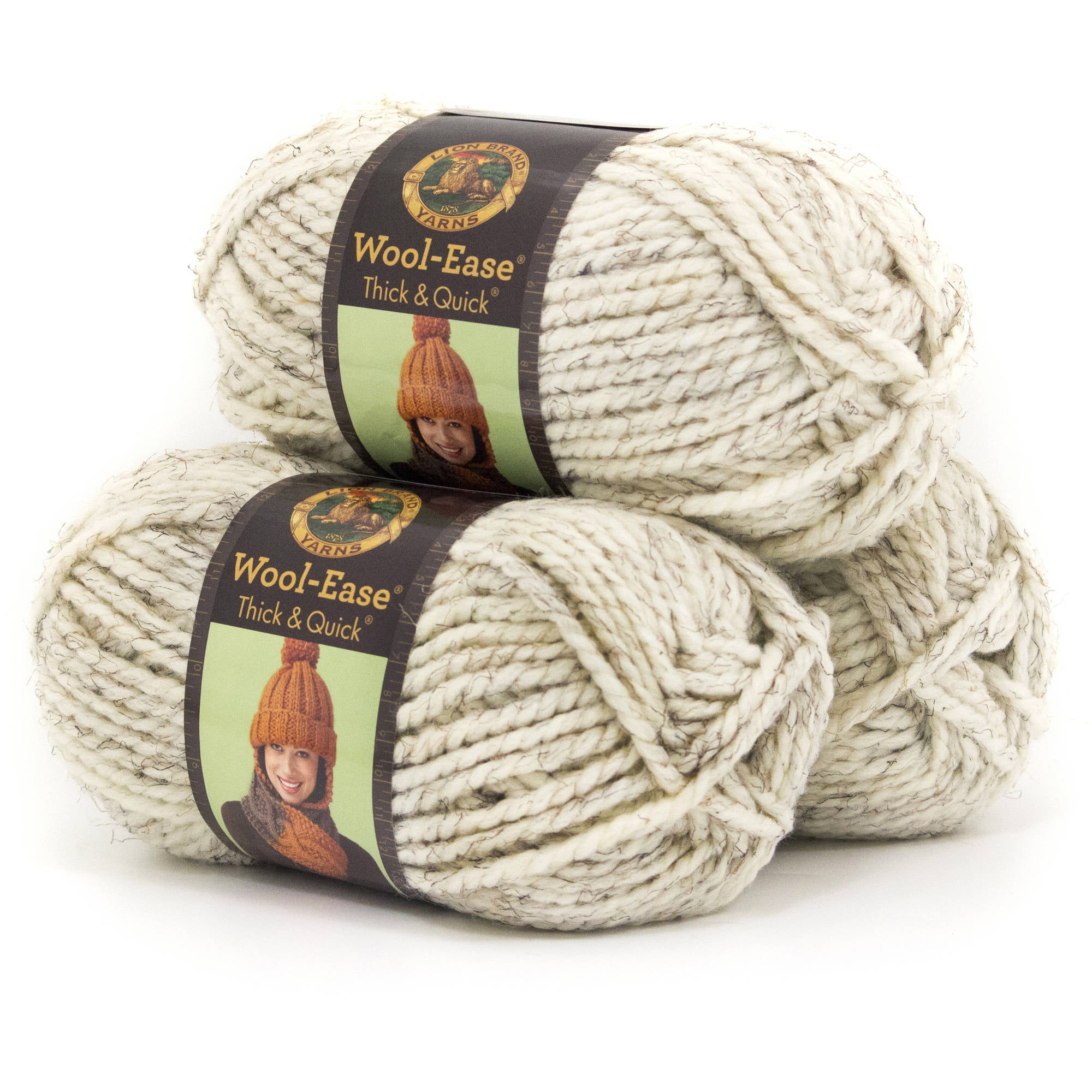 Lion Brand Yarn Wool-Ease Thick and Quick Wheat Classic Super Bulky ...