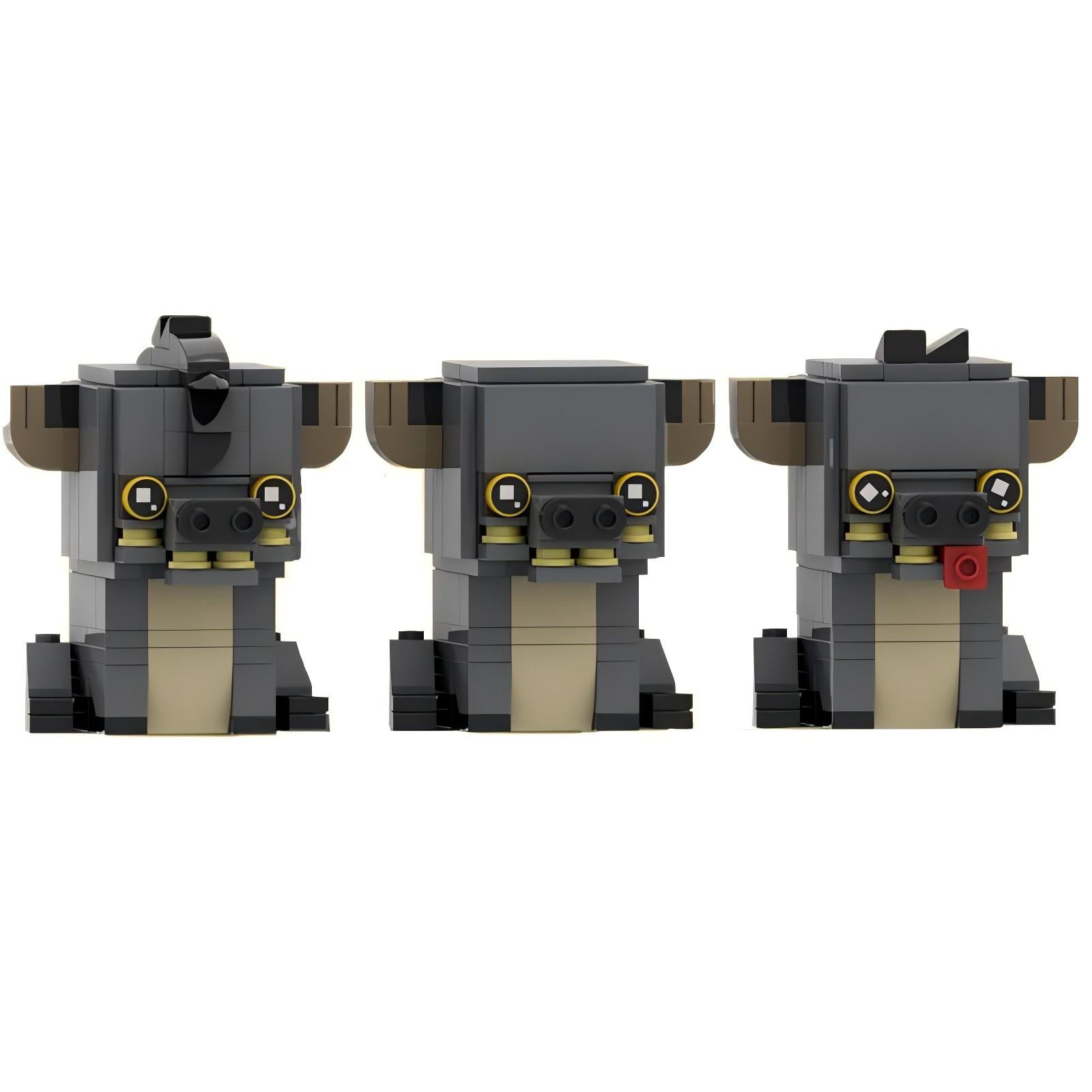 Lion Cartoon Animal Building Blocks MOC Animated Character Lion, Wolf ...