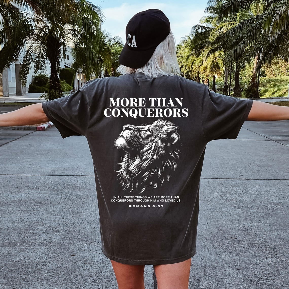 Lion Christian Romans 8:37 Scripture T-Shirt - Walmart.com