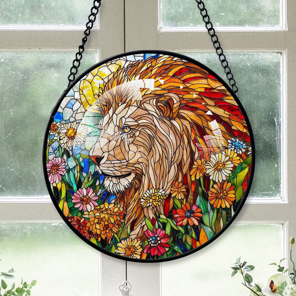 Lion Christmas, Lion Stained Glass Window Hangings, Lion Christmas ...
