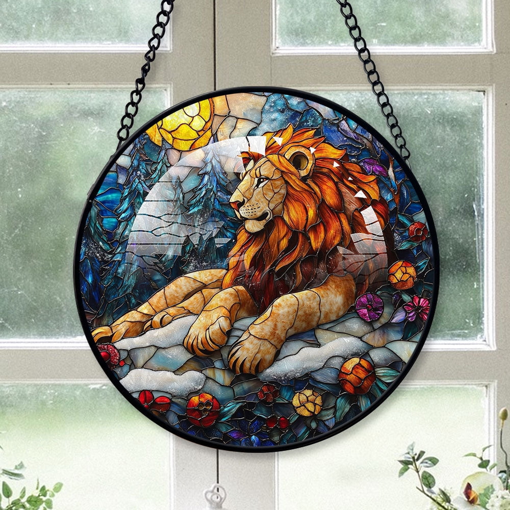 Lion Christmas, Lion Stained Glass Window Hangings, Lion Christmas ...