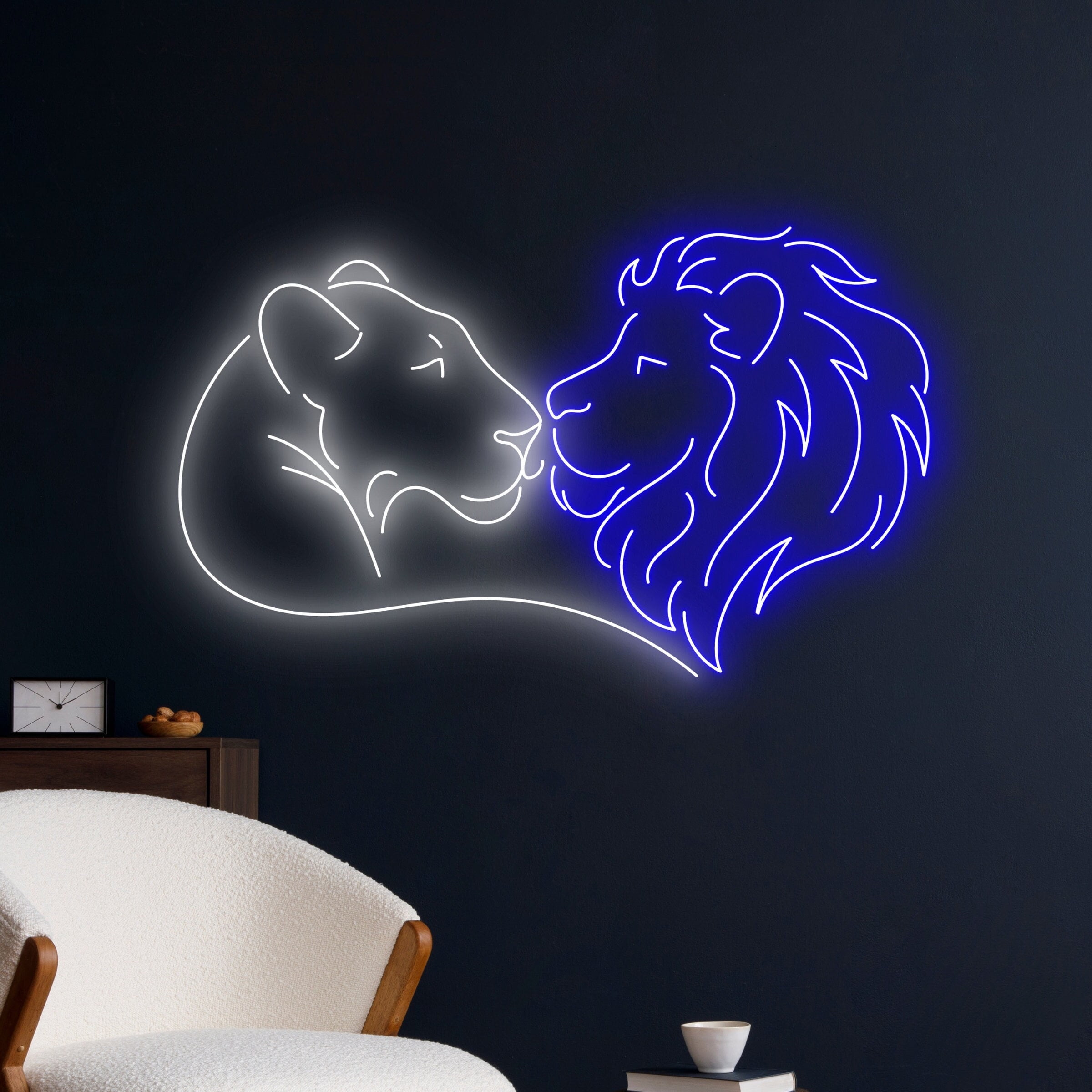 Lion Couple Neon Light, Lion Lover Led Sign, Lion Family Neon Sign ...