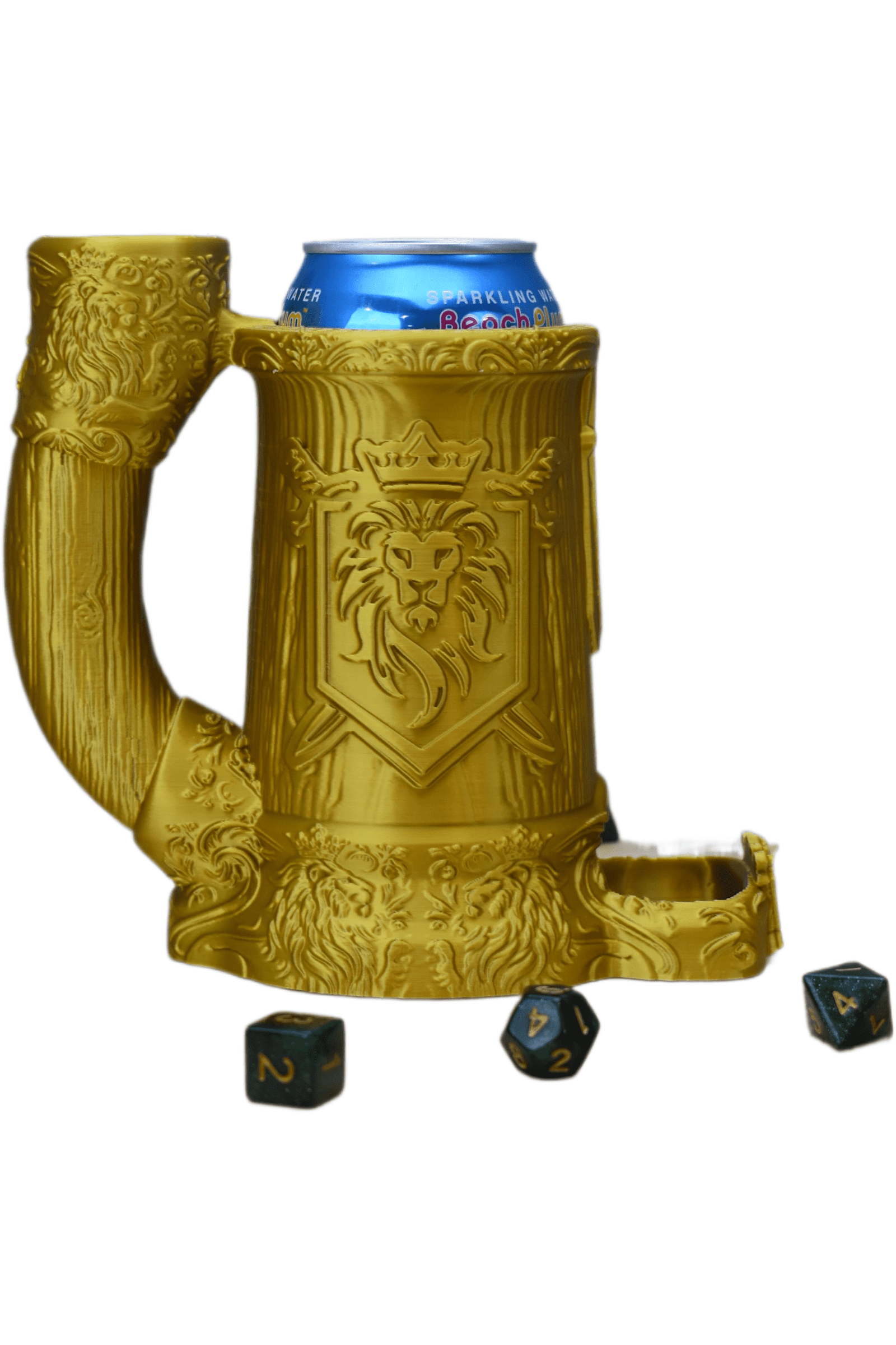 Lion Crest Dice Tower with Can Cozy & Storage - DND Dice Tower ...