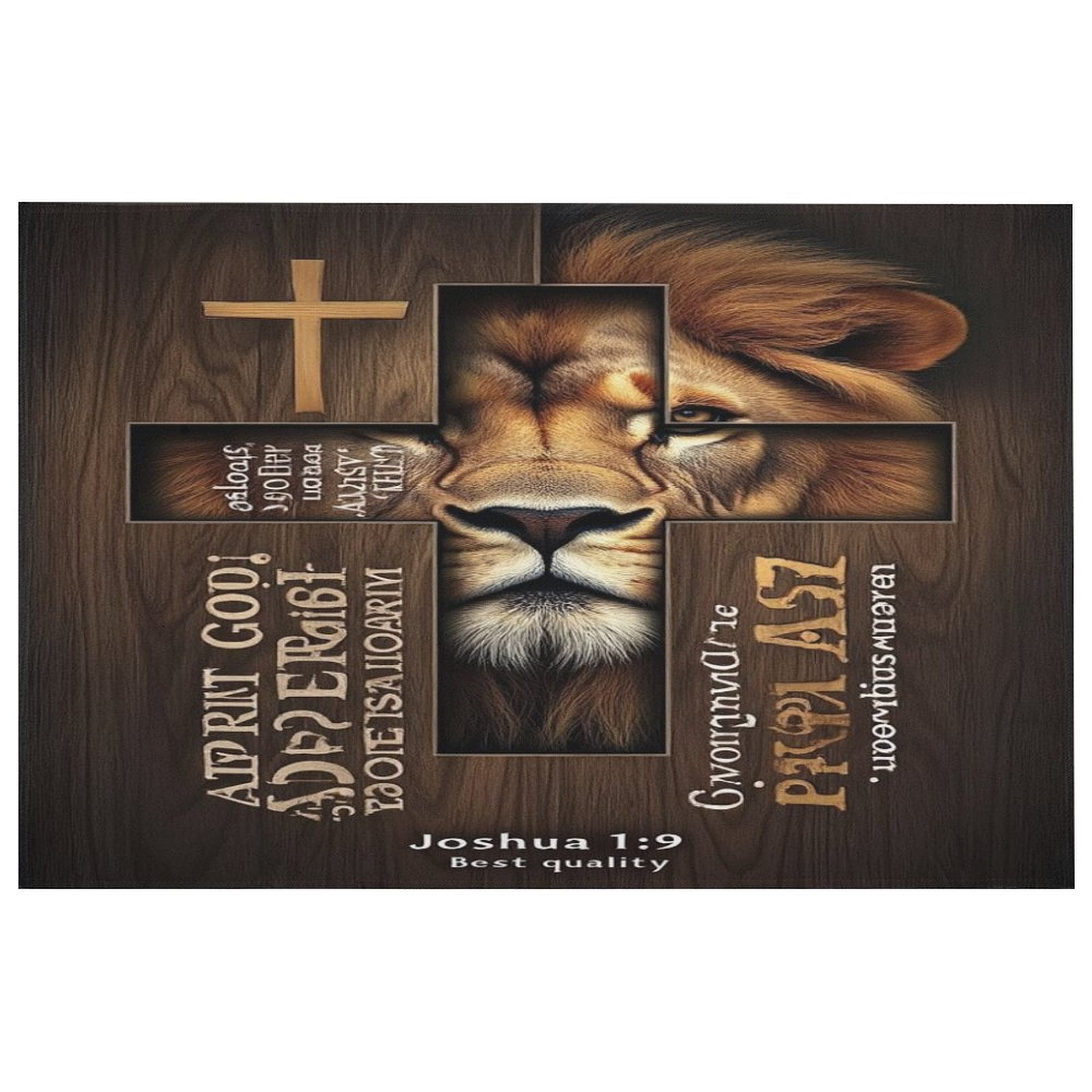 Lion Cross Bible Verse Adult Home Decor Bedroom Living Room Crystal ...