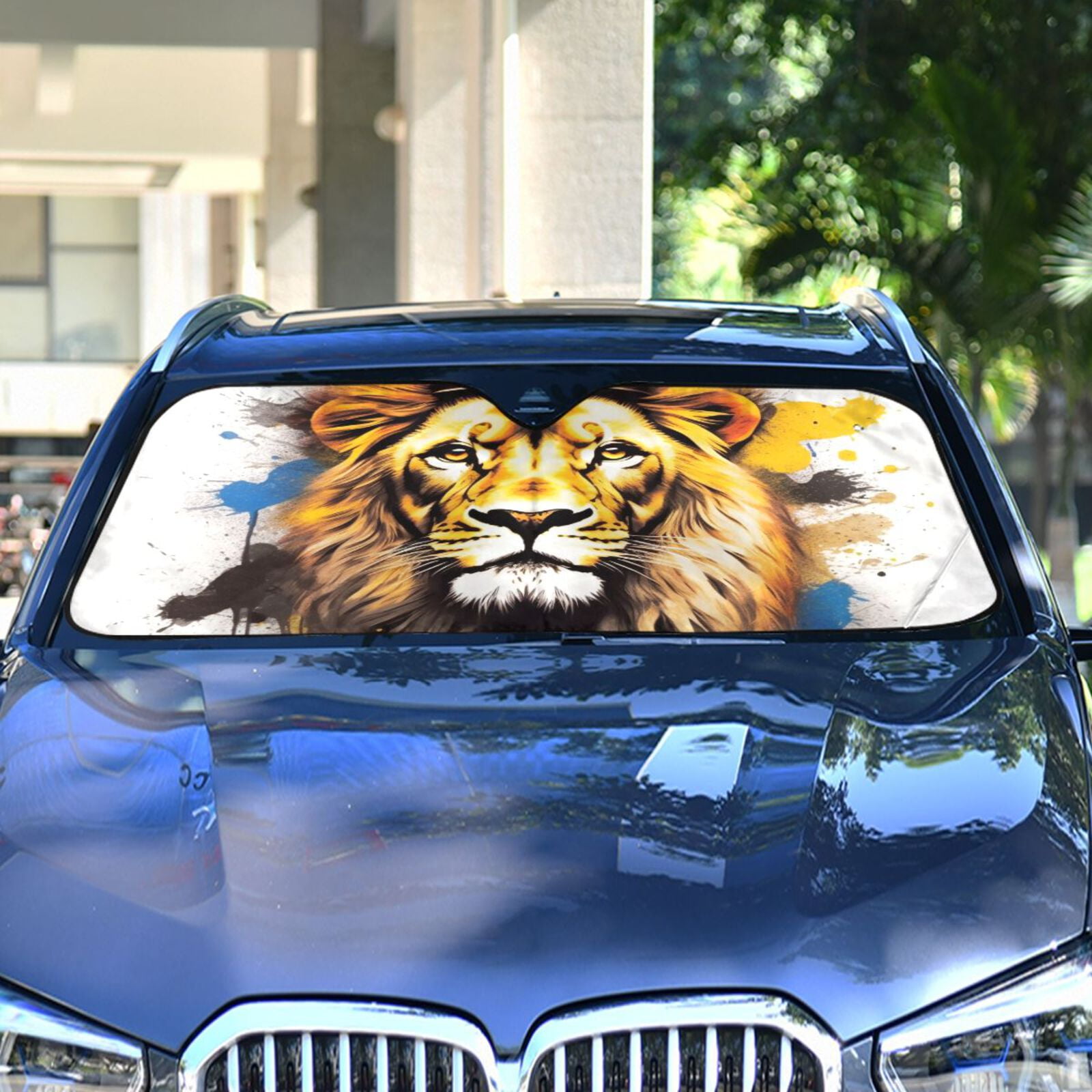 Lion Crown Automotive Front Car Windshield Sun Shade Reflector Foldable ...