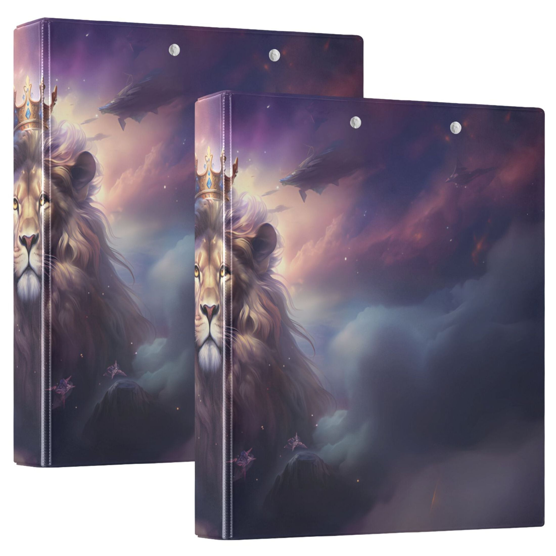 Lion Crown Clouds 3 Ring Binders 1.5 inch Hardcover File Folders with ...