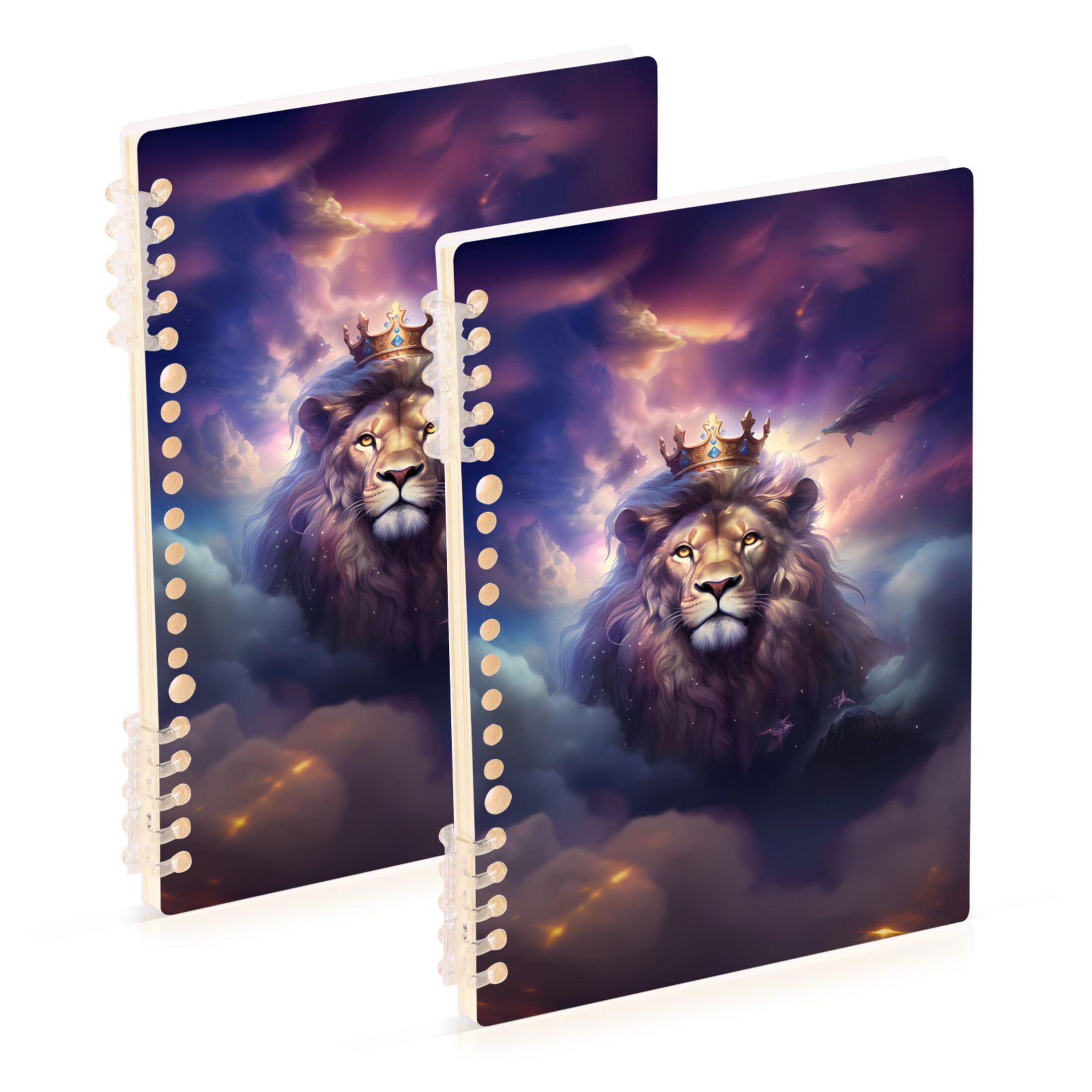 Lion Crown Clouds Ring Binder Notebook Journey Note Diary College Ruled ...