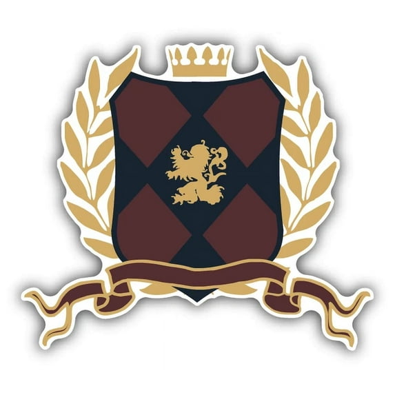 Lion Crown Shield Crest Badge Sticker Phone Decal Water Bottle Stickers ...