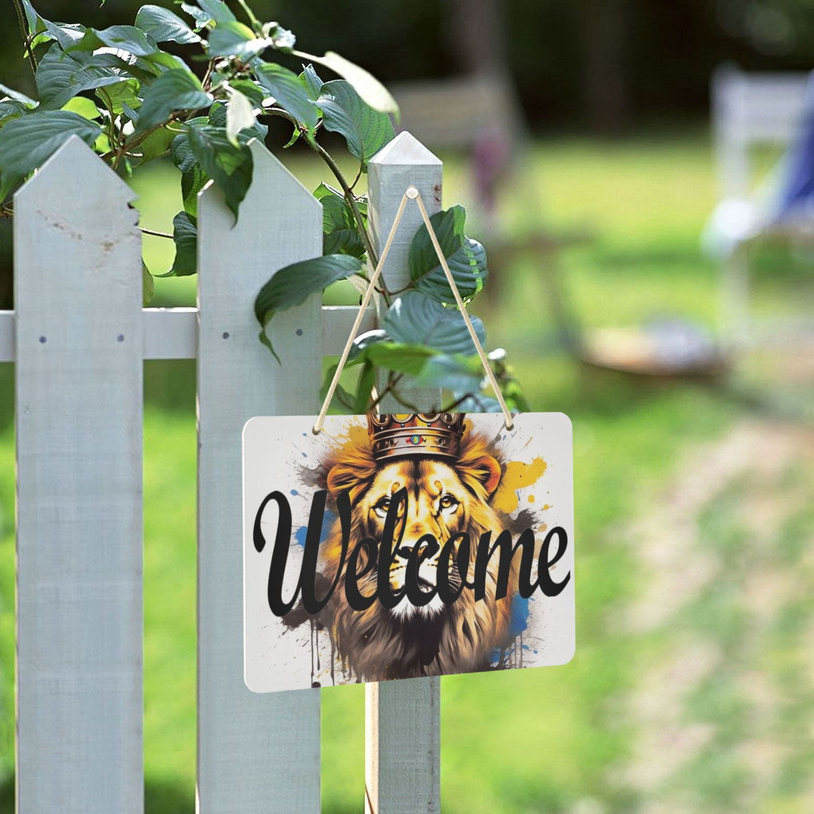 Lion Crown Welcome Sign for Front Door Porch Wreath Door Sign Home ...