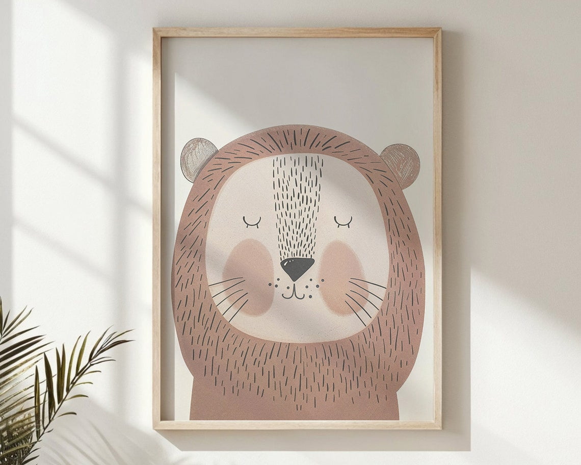 Lion Cub Nursery Wall Art Kids Room Decor Animal Posters Printable ...