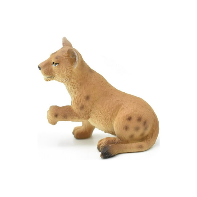 Lion Cub Sitting, Realistic Toy Model Plastic Replica Animal Kids ...