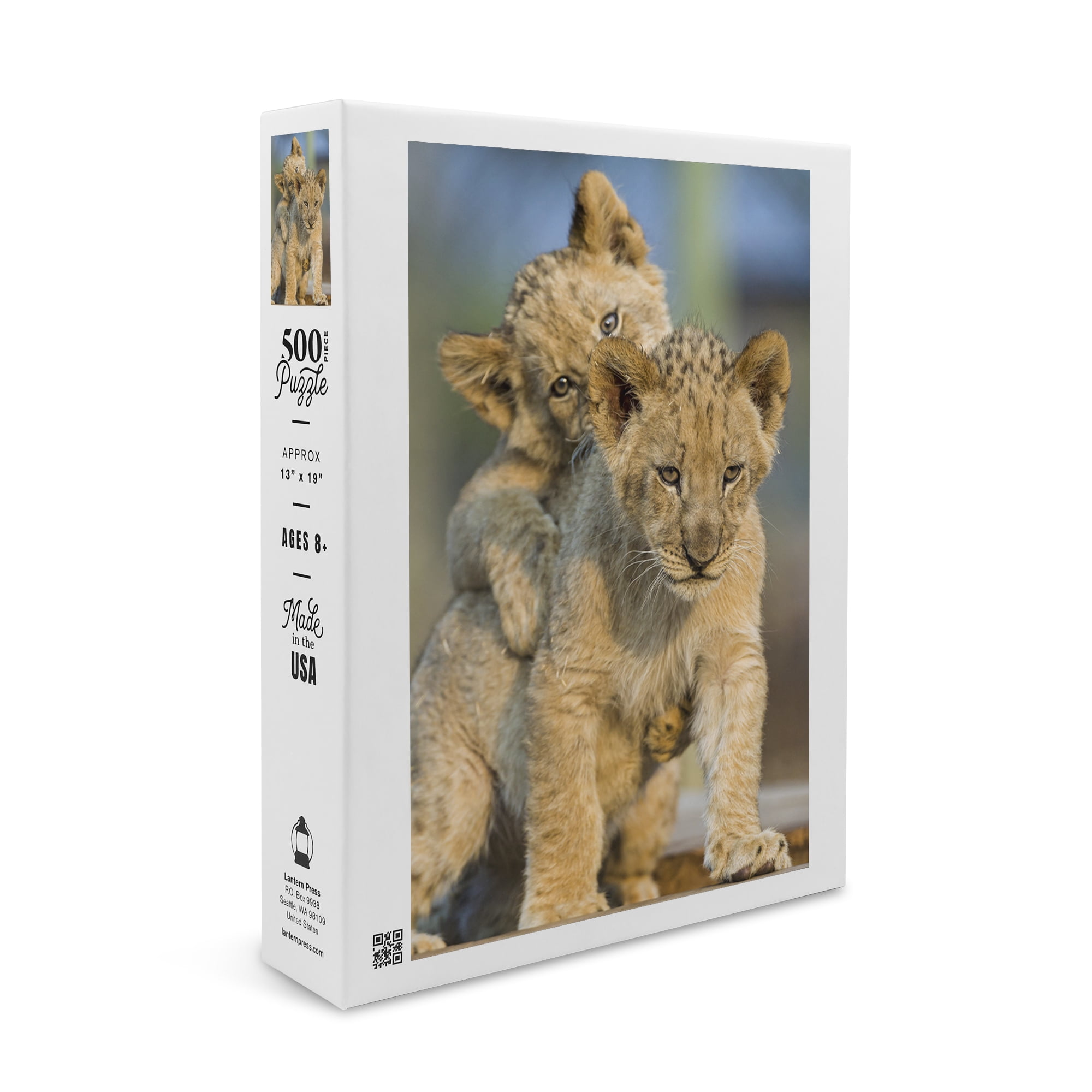 Lion Cubs Playing (19x27 inches, Premium 500 Piece Jigsaw Puzzle for ...