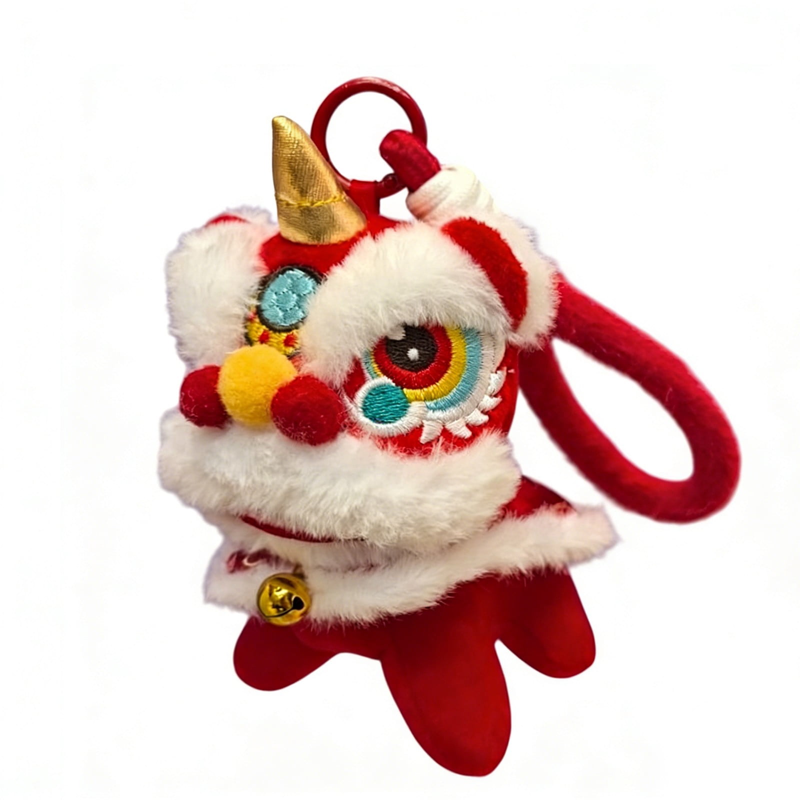 Lion Dance Keychain, 2026 Awakened Lion Plush Pendan, Chinese Mascot ...