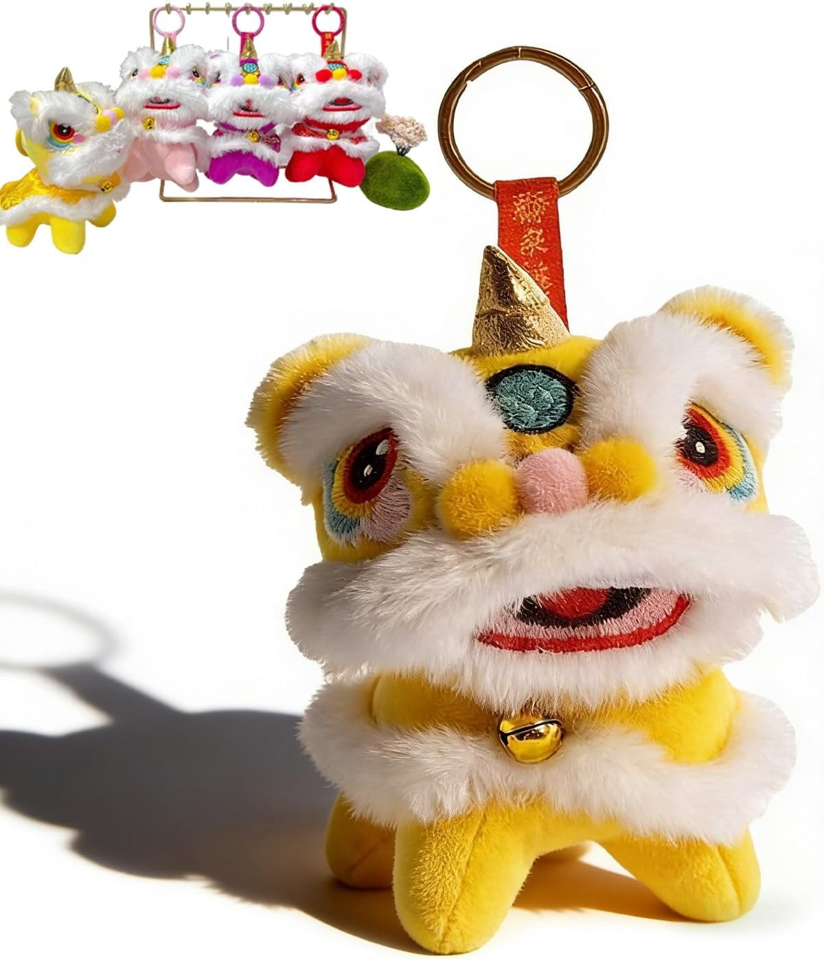 Lion Dance Plush Keychain - Cute Cloak Lion Dance Keychain, Chinese ...