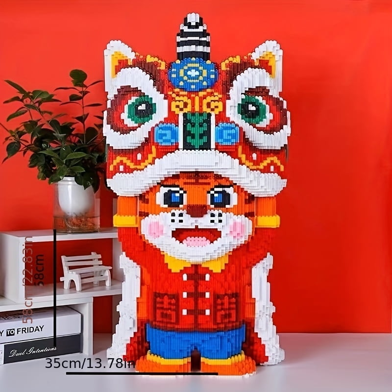Lion Dance Tiger Building Blocks Set, 20000pcs Animal Model Kit, High ...