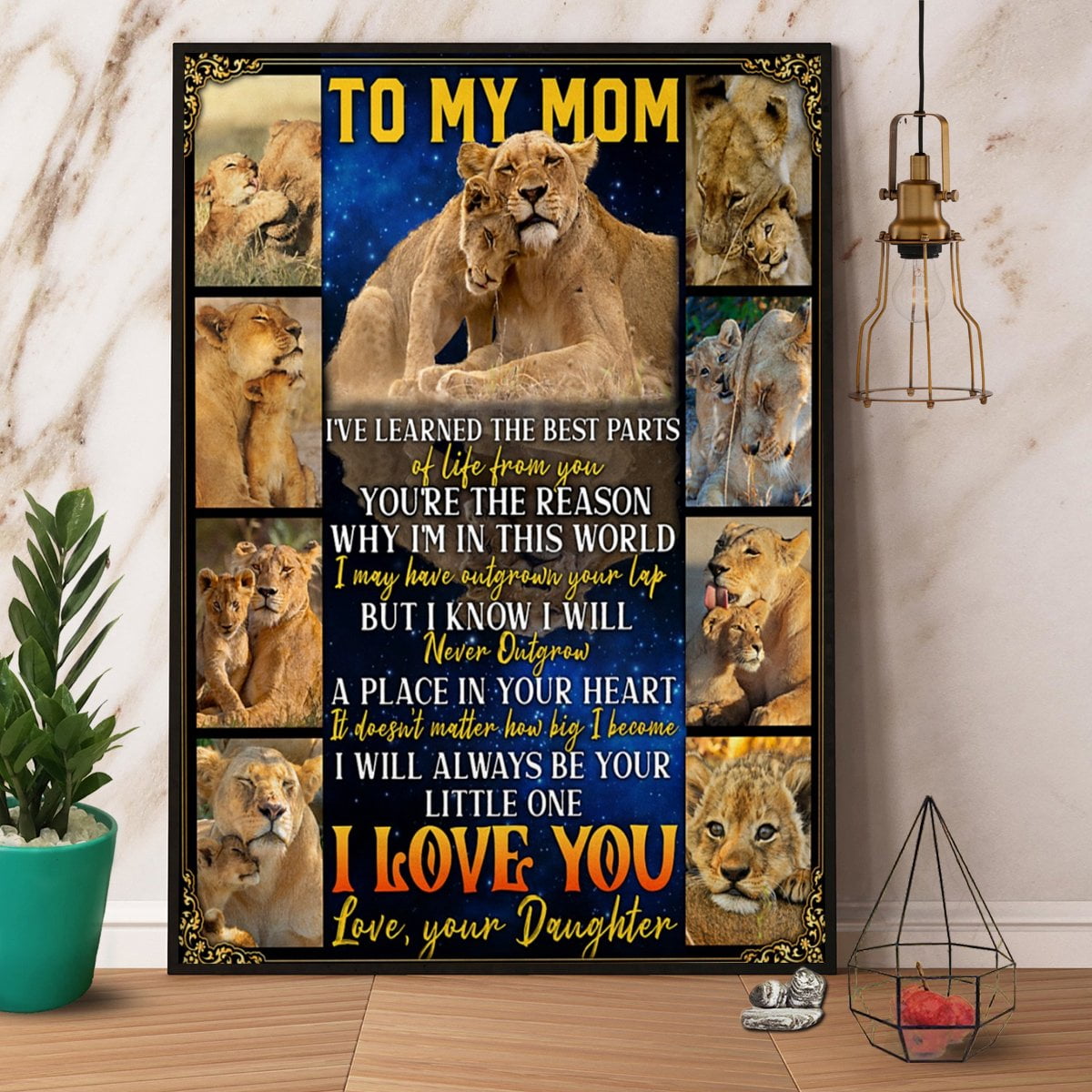 Lion Daughter To My Mom I Love You Gift For Mom From Daughter Paper ...