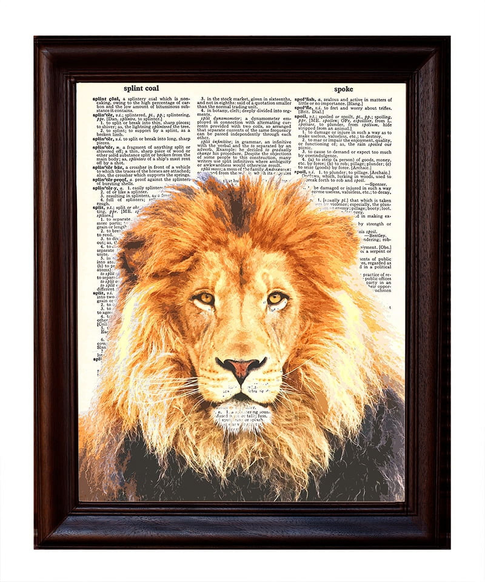 Lion - Dictionary Art Print Printed On Authentic Vintage Dictionary ...