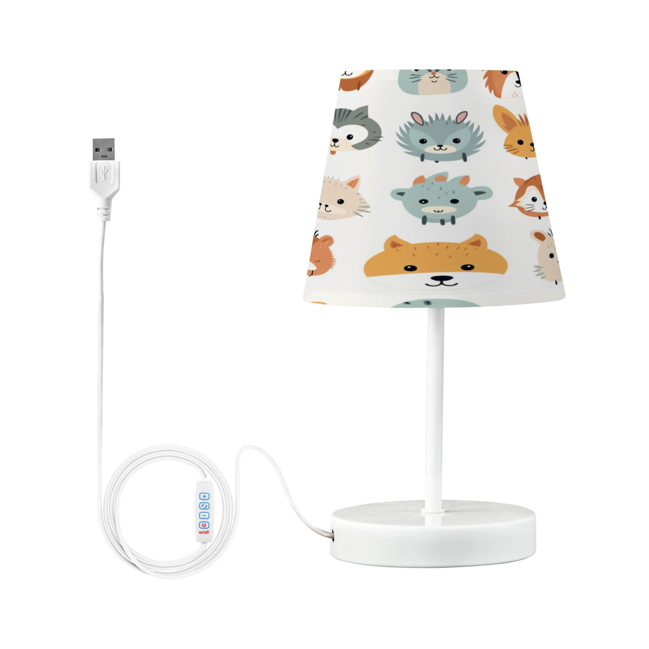 Lion Donkey Cat Rabbit Face Desk Lamp LED Table Nightstand Lamps with 3 ...