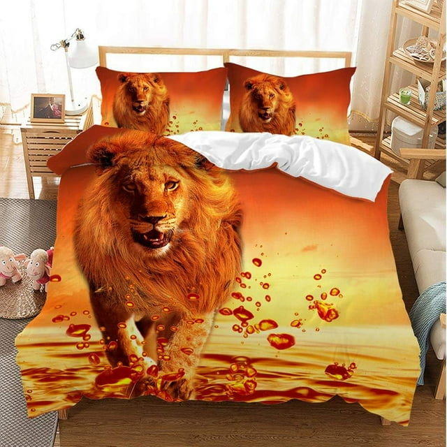 Lion Duvet Cover Set,Bedding Set for Kids and Adult, Home Decor, Full ...