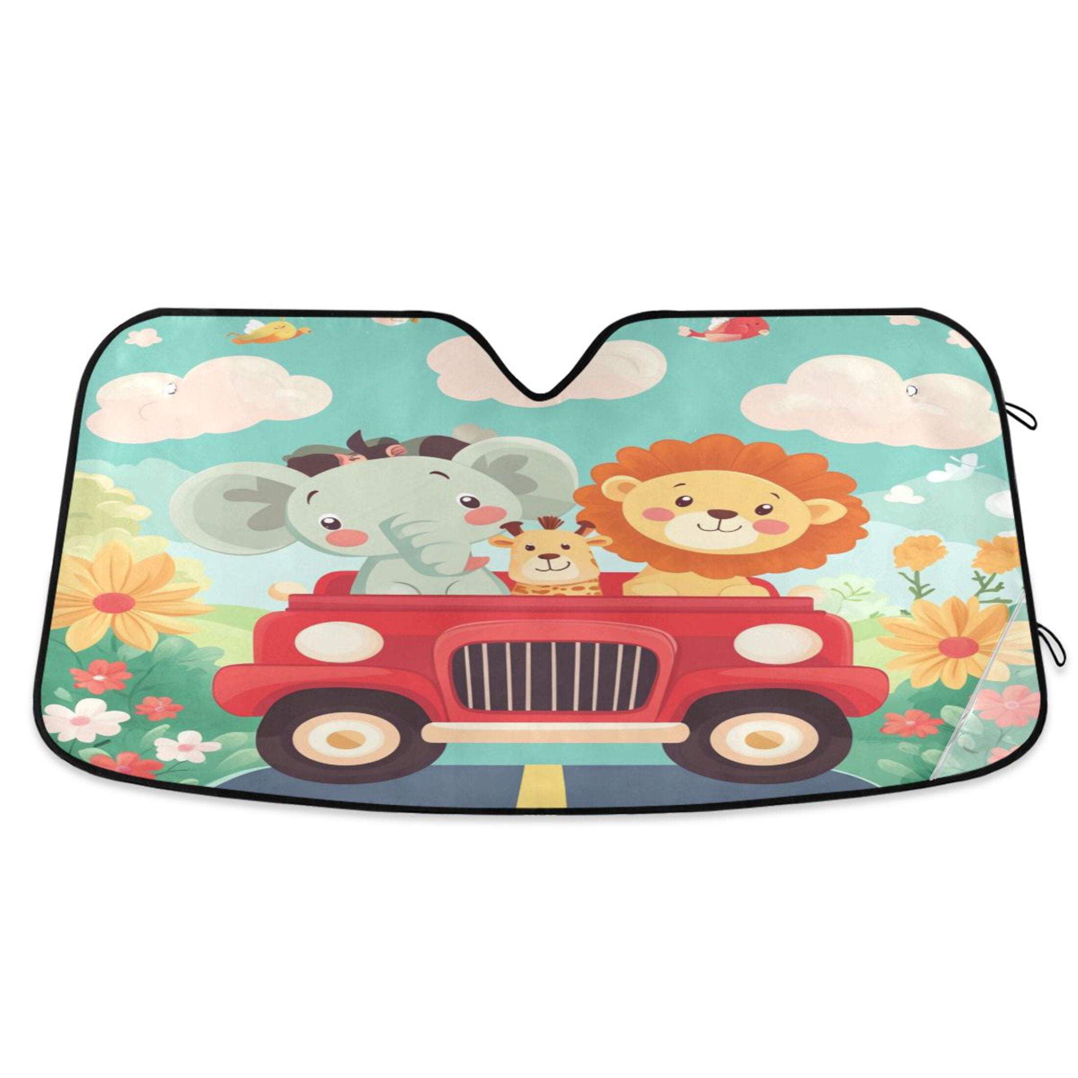 Lion Elephant Giraffe Drive Car Windshield Sun Shade Automobile Visor ...