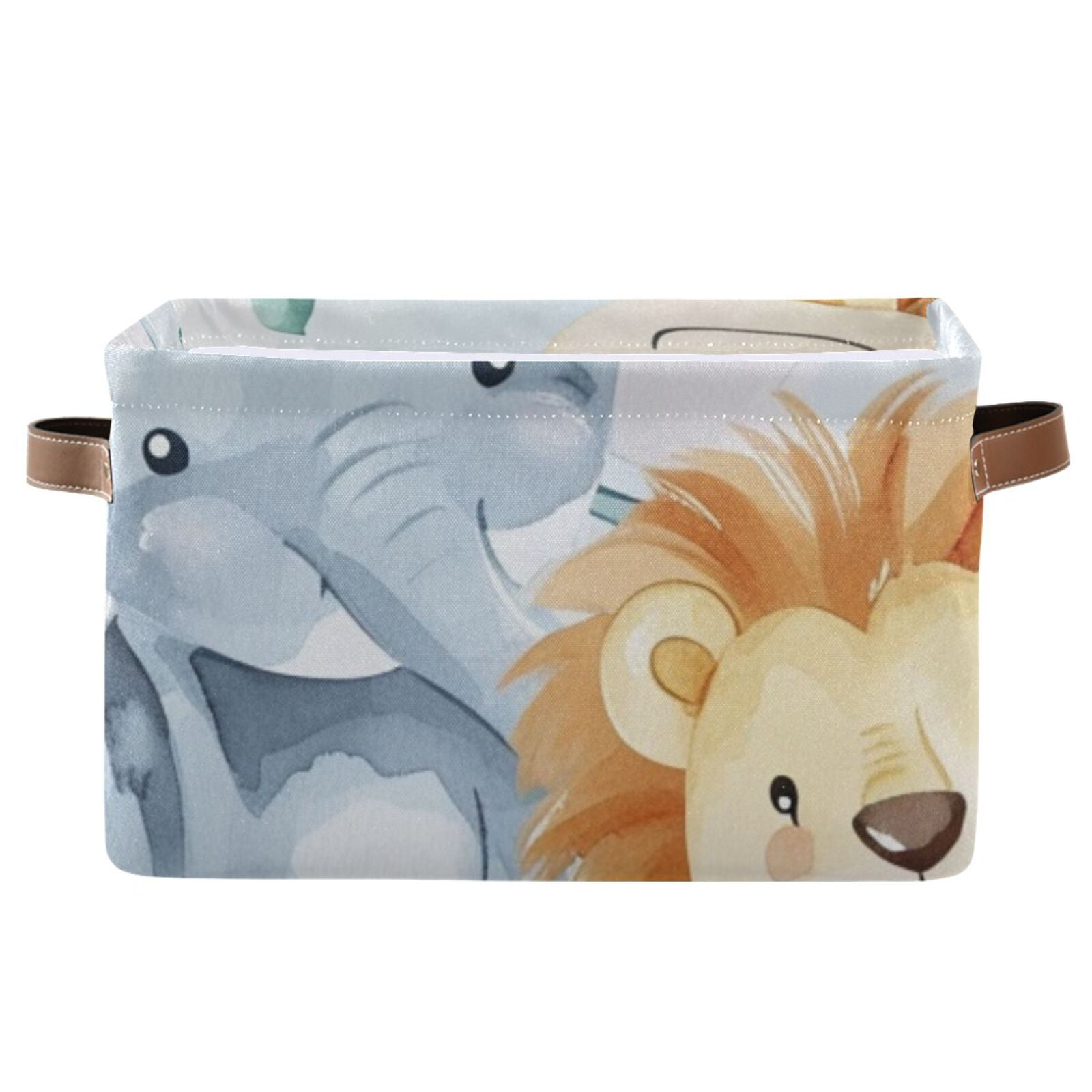 Lion Elephant Giraffe Leaves Storage Bins Baskets With Handles Storage ...