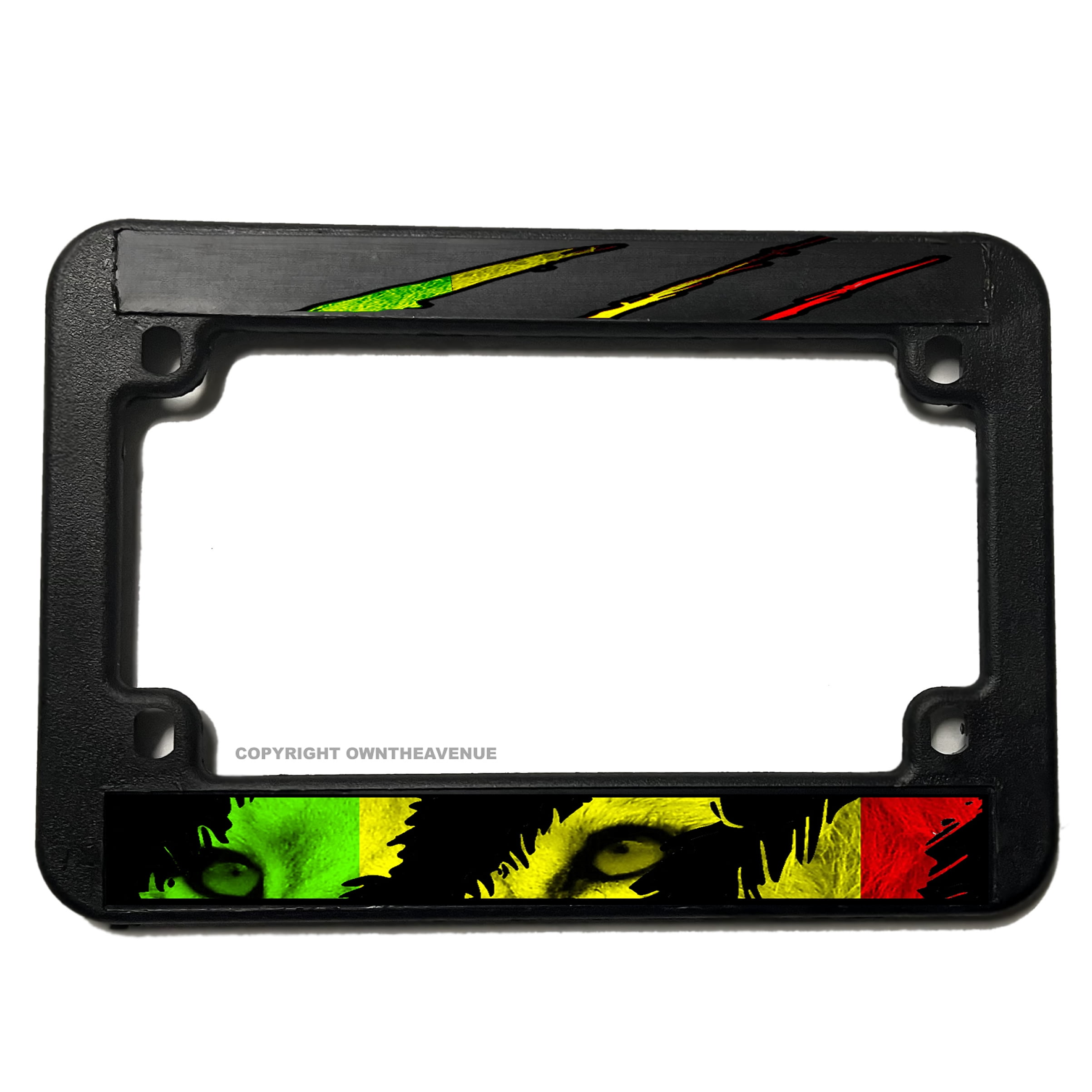 Lion Eyes Rasta Claw Racing Motorcycle License Plate Frame - Walmart.com