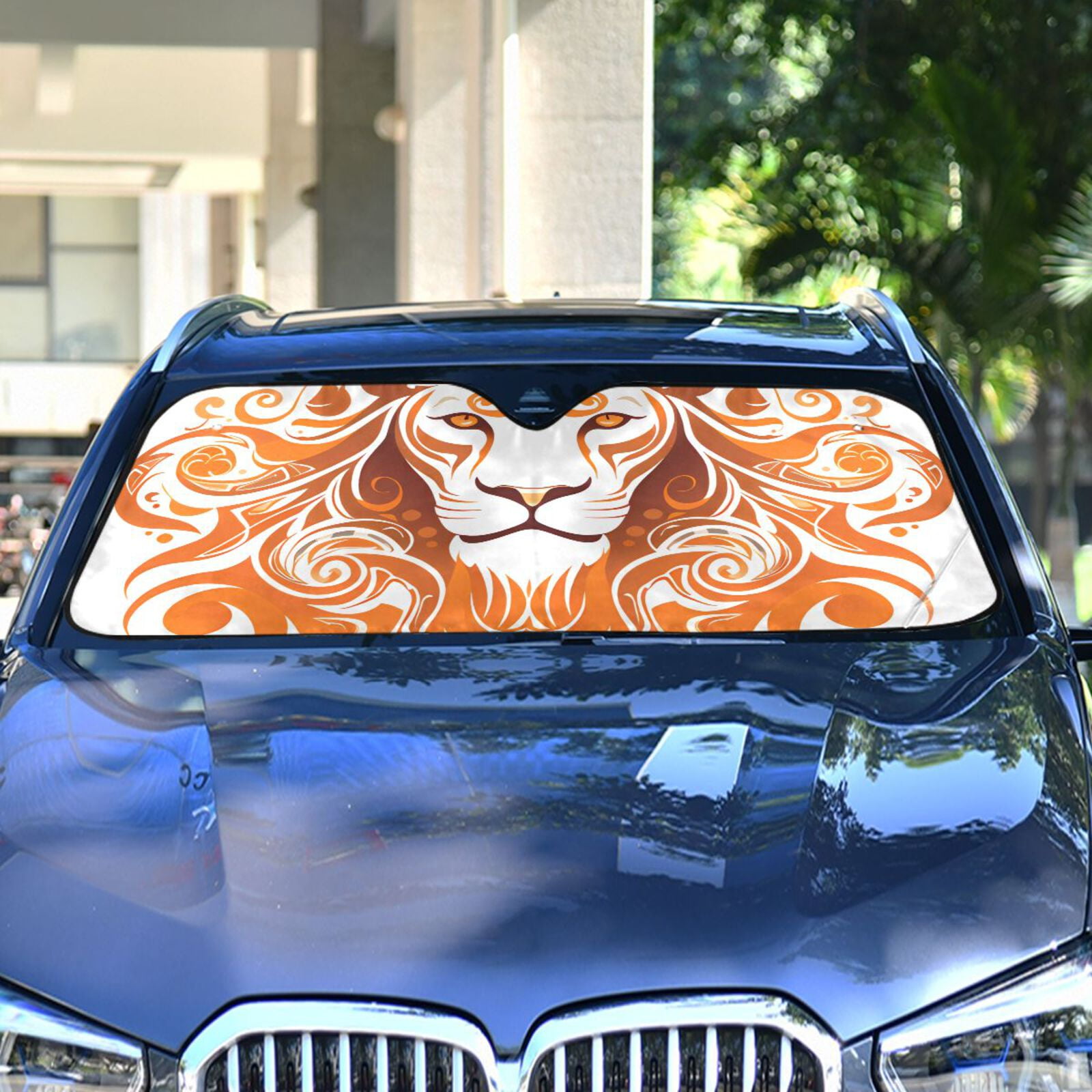 Lion Face Boho Automotive Front Car Windshield Sun Shade Reflector ...