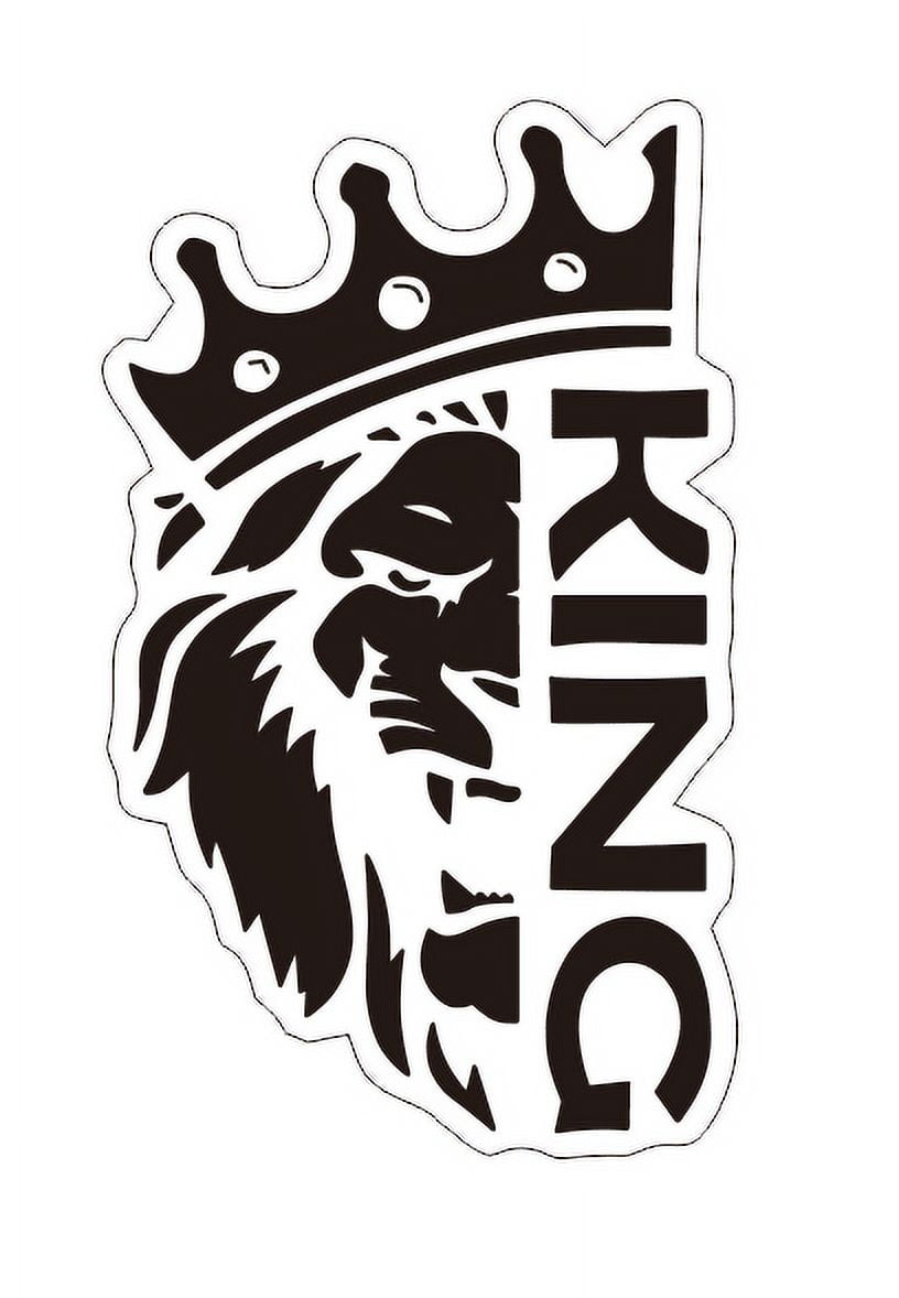 Lion Face Decal for Vinyl Window Trunck Bumper, Roaring Lion with King ...
