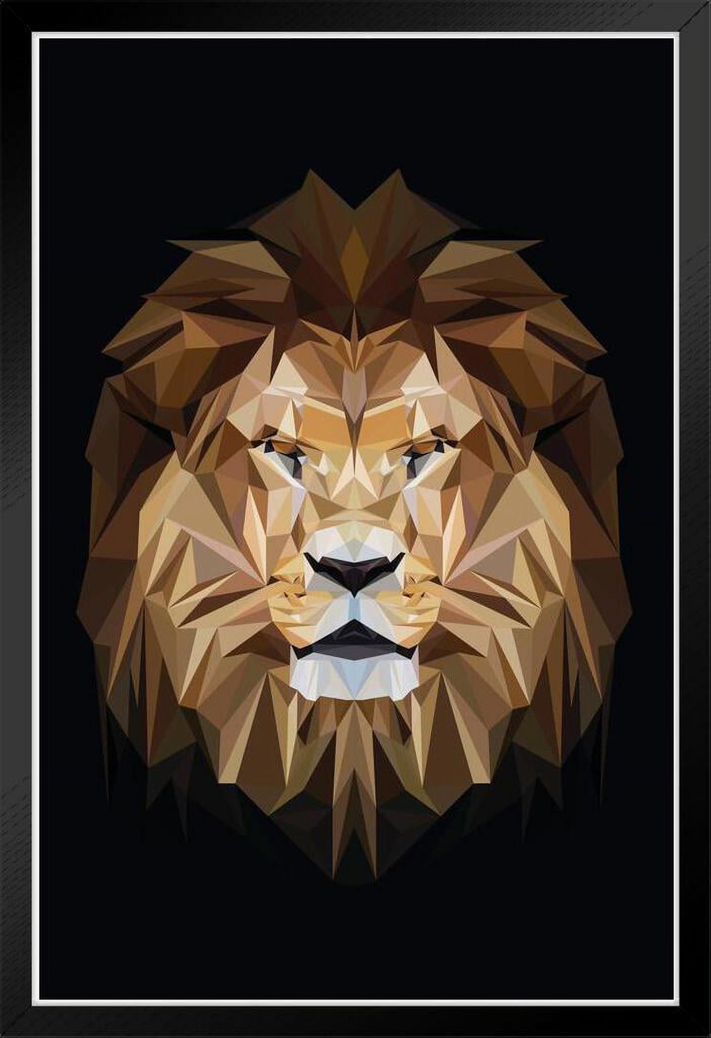 Lion Face Portrait Low Poly Artistic Design Lion Posters For Wall Lion ...