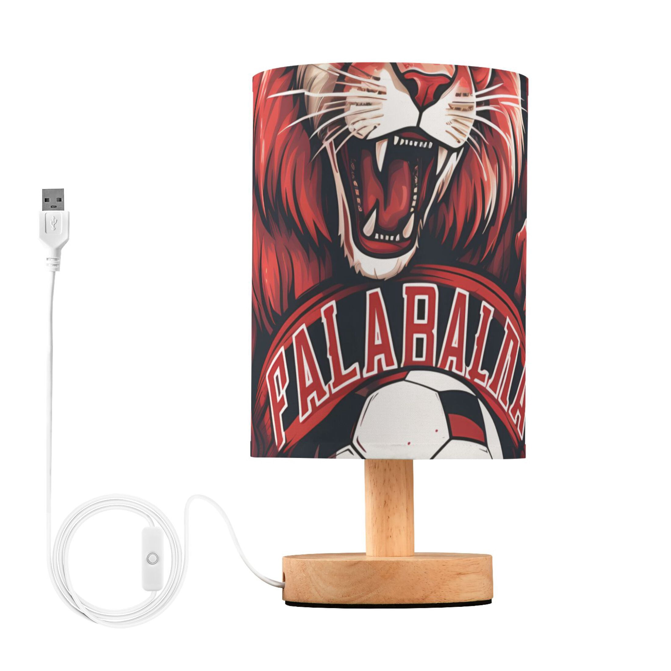 Lion Football Table Lamp USB Bedside Desk Nightstand Lamp Printed Gifts ...