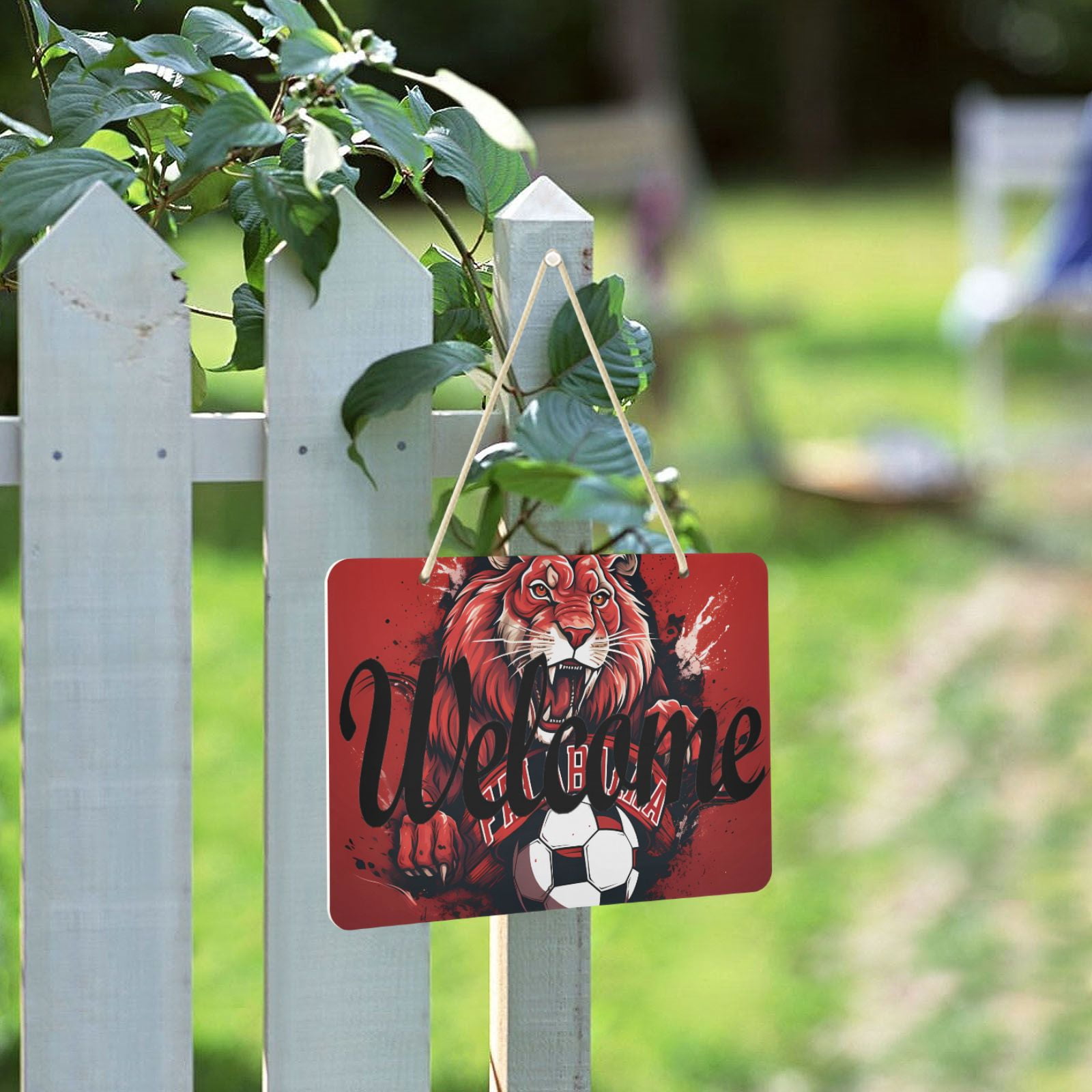 Lion Football Welcome Sign for Front Door Porch Wreath Door Sign Home ...