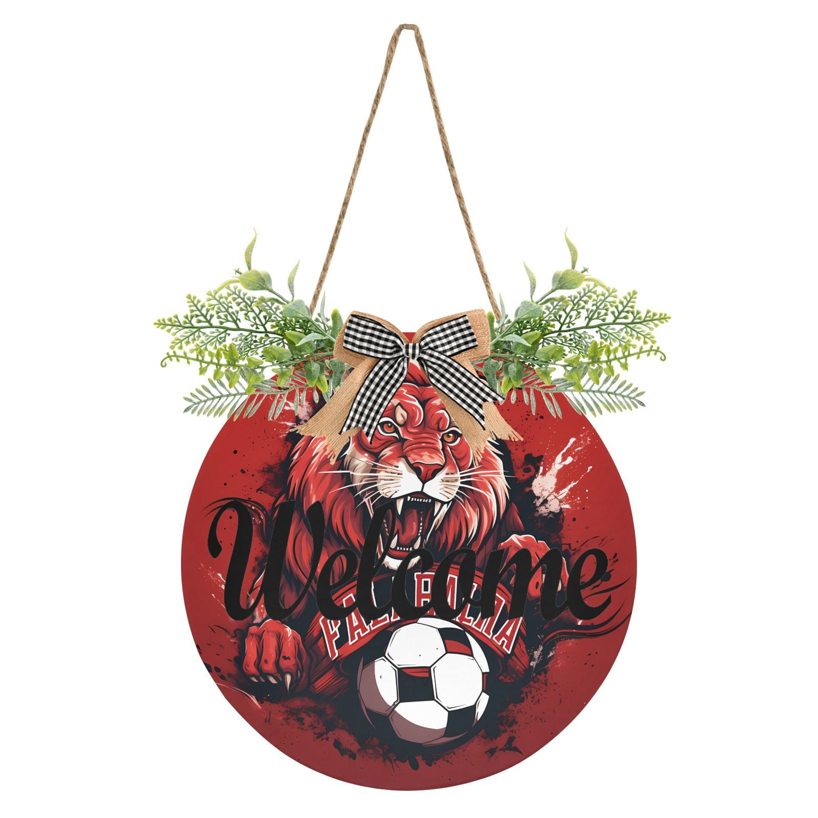 Lion Football Welcome Sign for Front Door Wreath Door Sign for ...