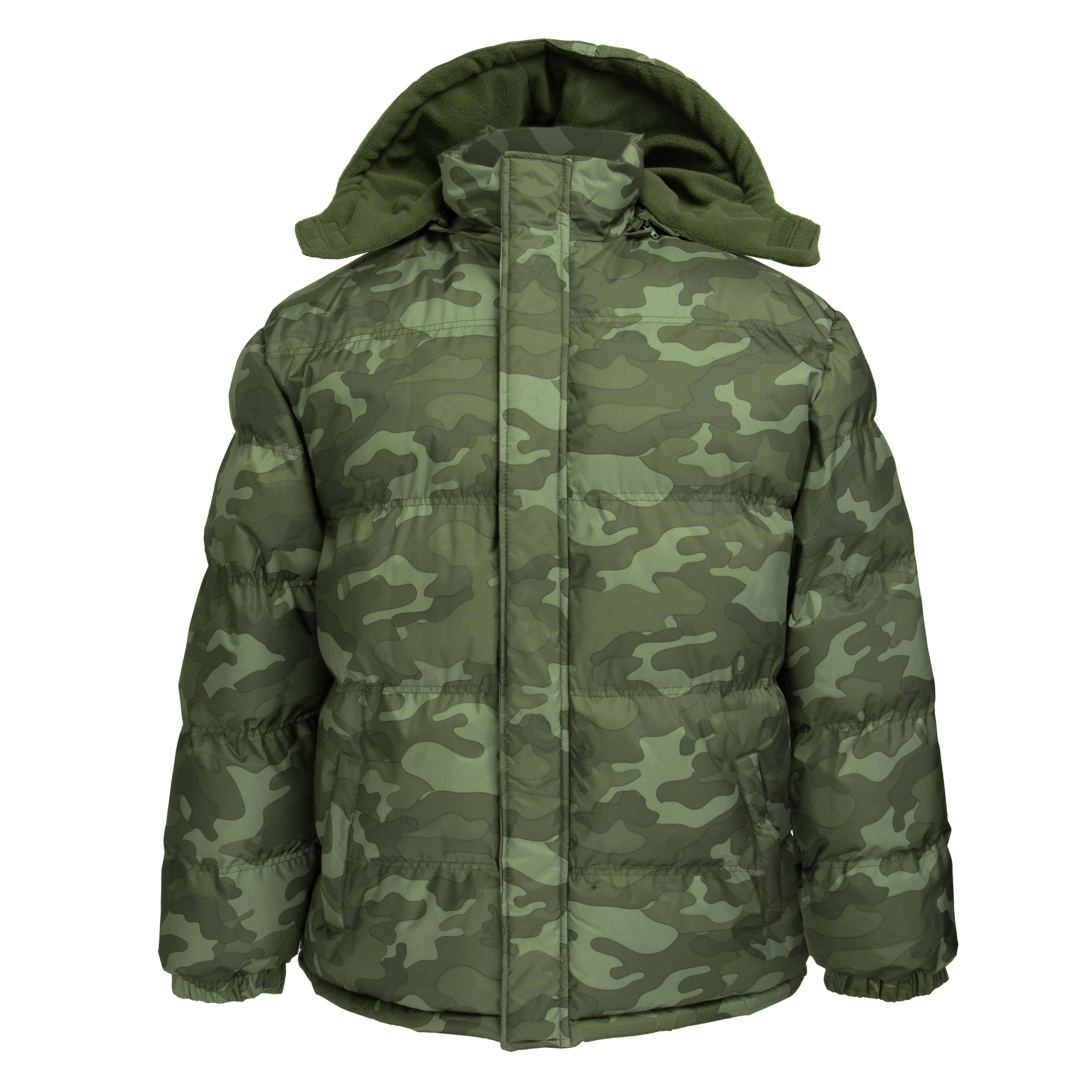 Lion Force Mens' Warm Puffer Coat Jacket Removable Hood Polar Fleece ...