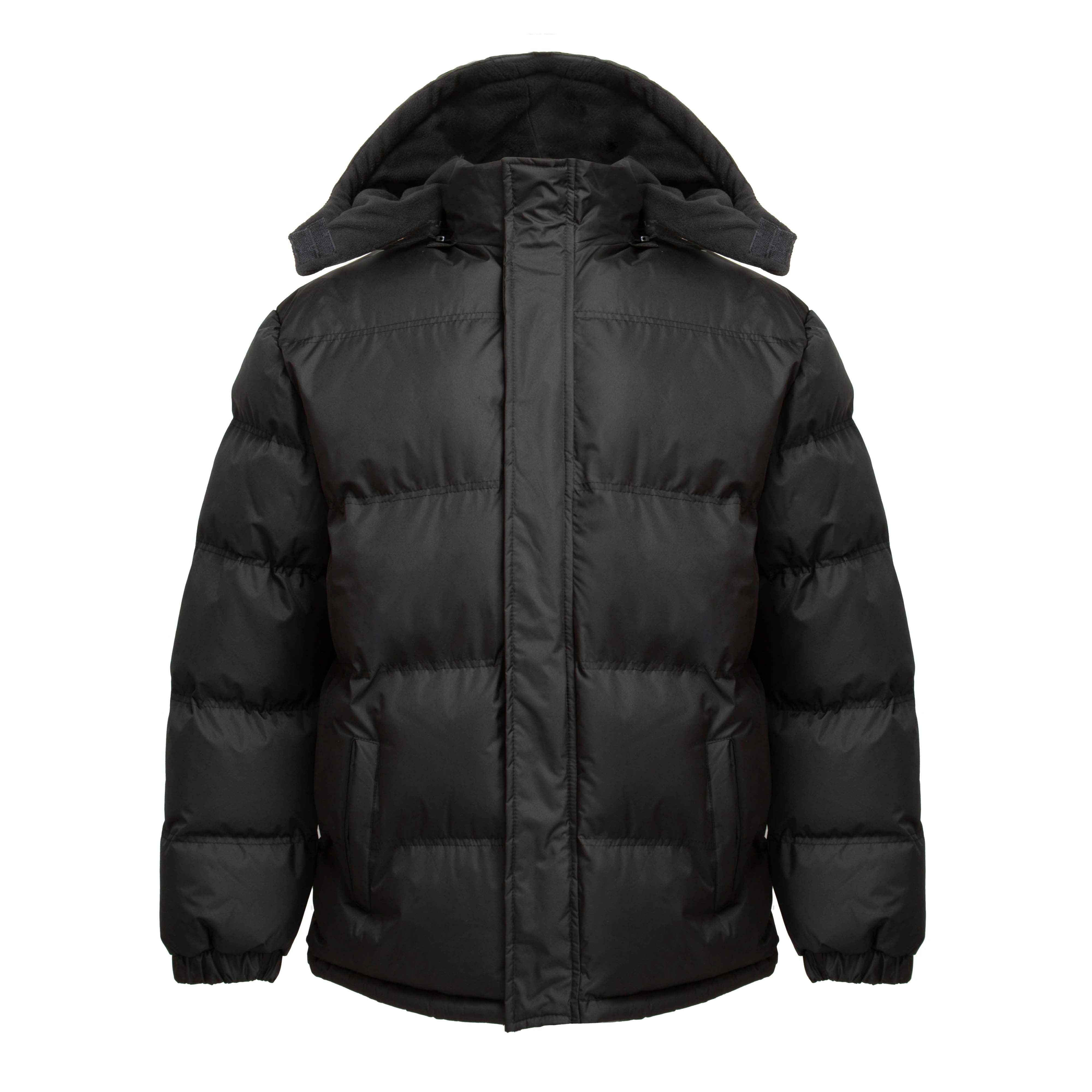 Lion Force Mens' Warm Puffer Coat Jacket Removable Hood Polar Fleece ...