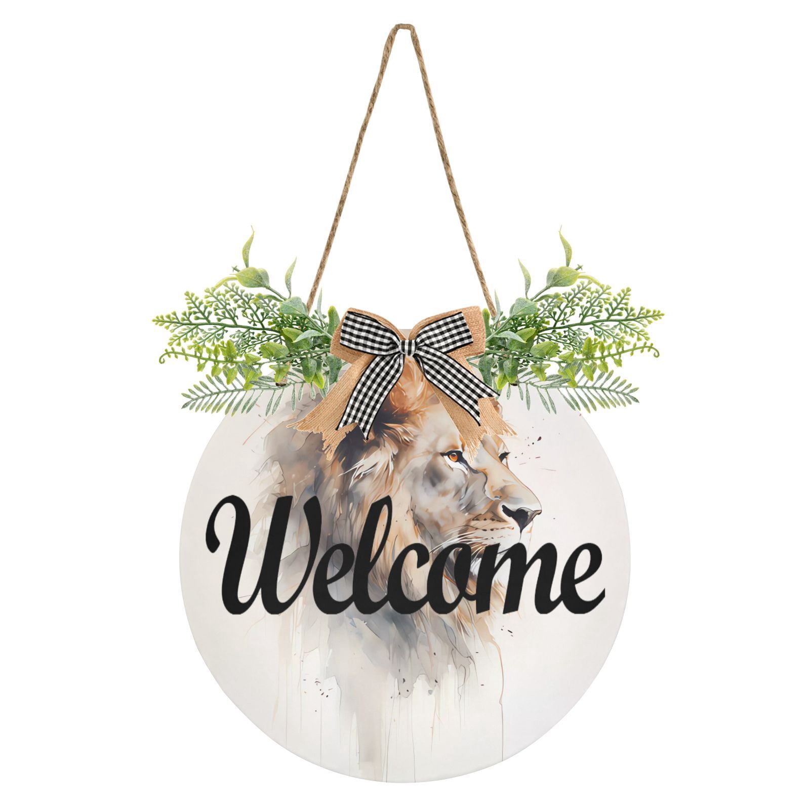 Lion Front Face Welcome Sign for Front Door Wreath Door Sign for ...