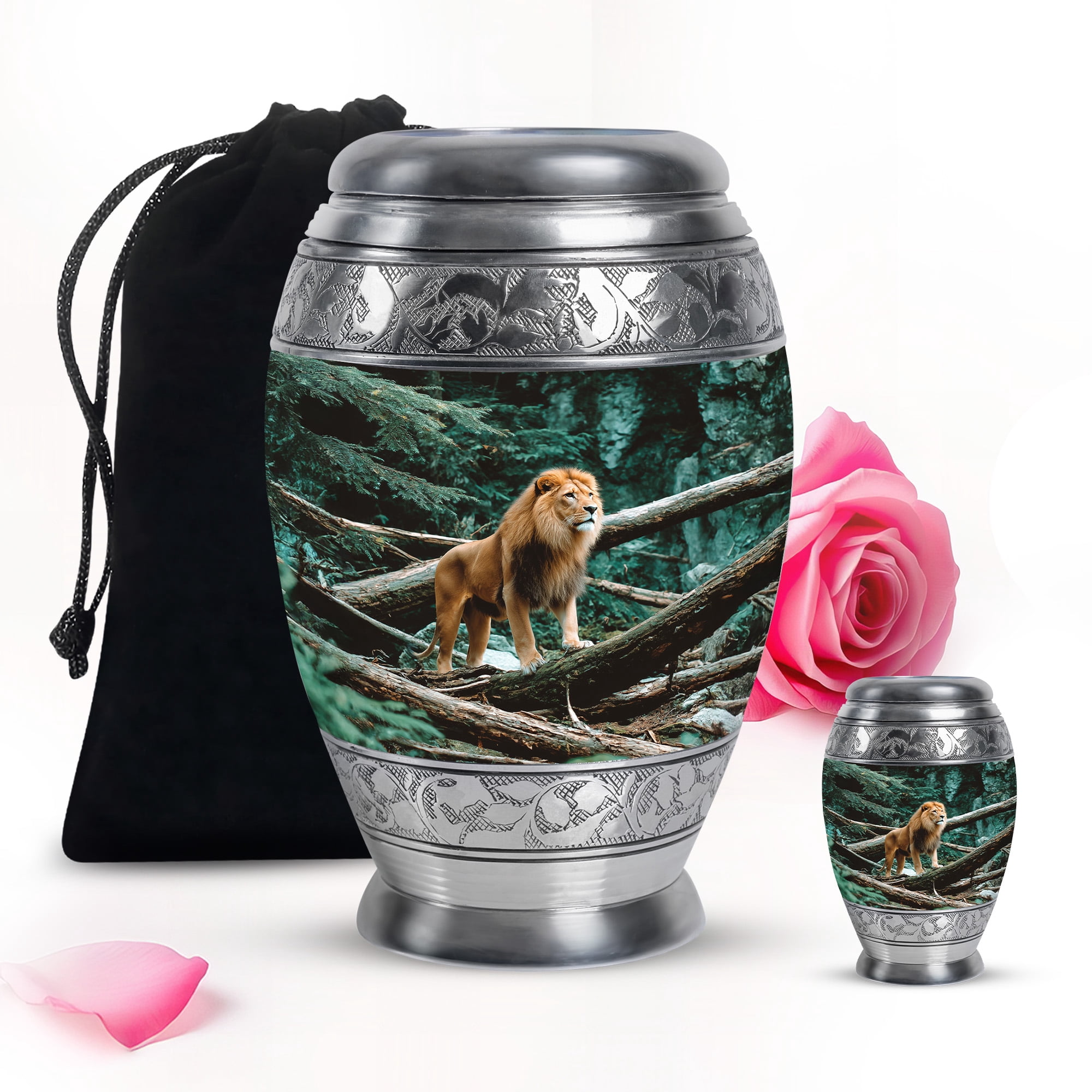 Lion Funeral Large Urns For Human Ashes Adult Mother - Mini Burial Urn ...