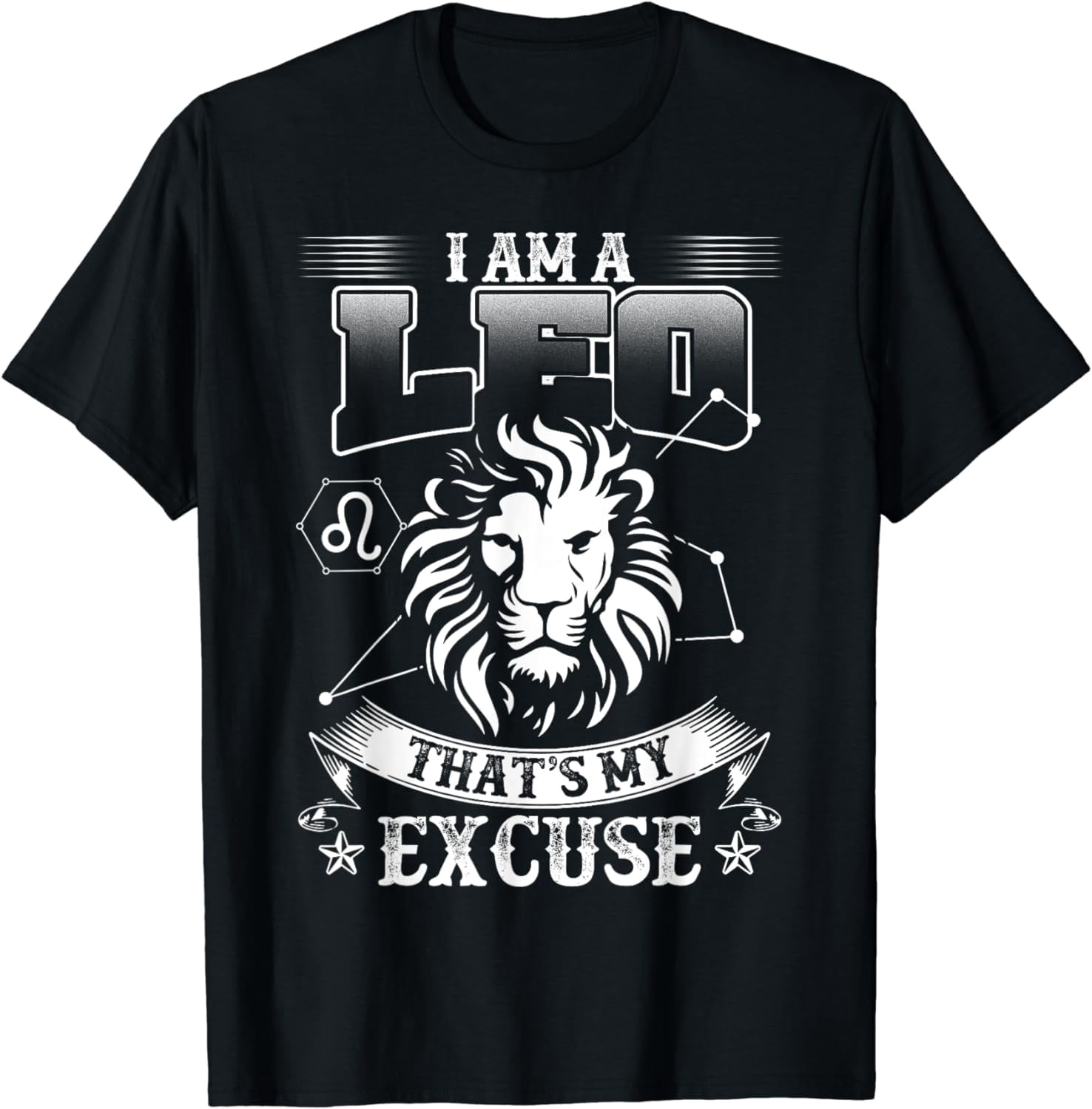 Lion Graphic Art July August Birthday Gifts Leo Zodiac Sign T-Shirt ...