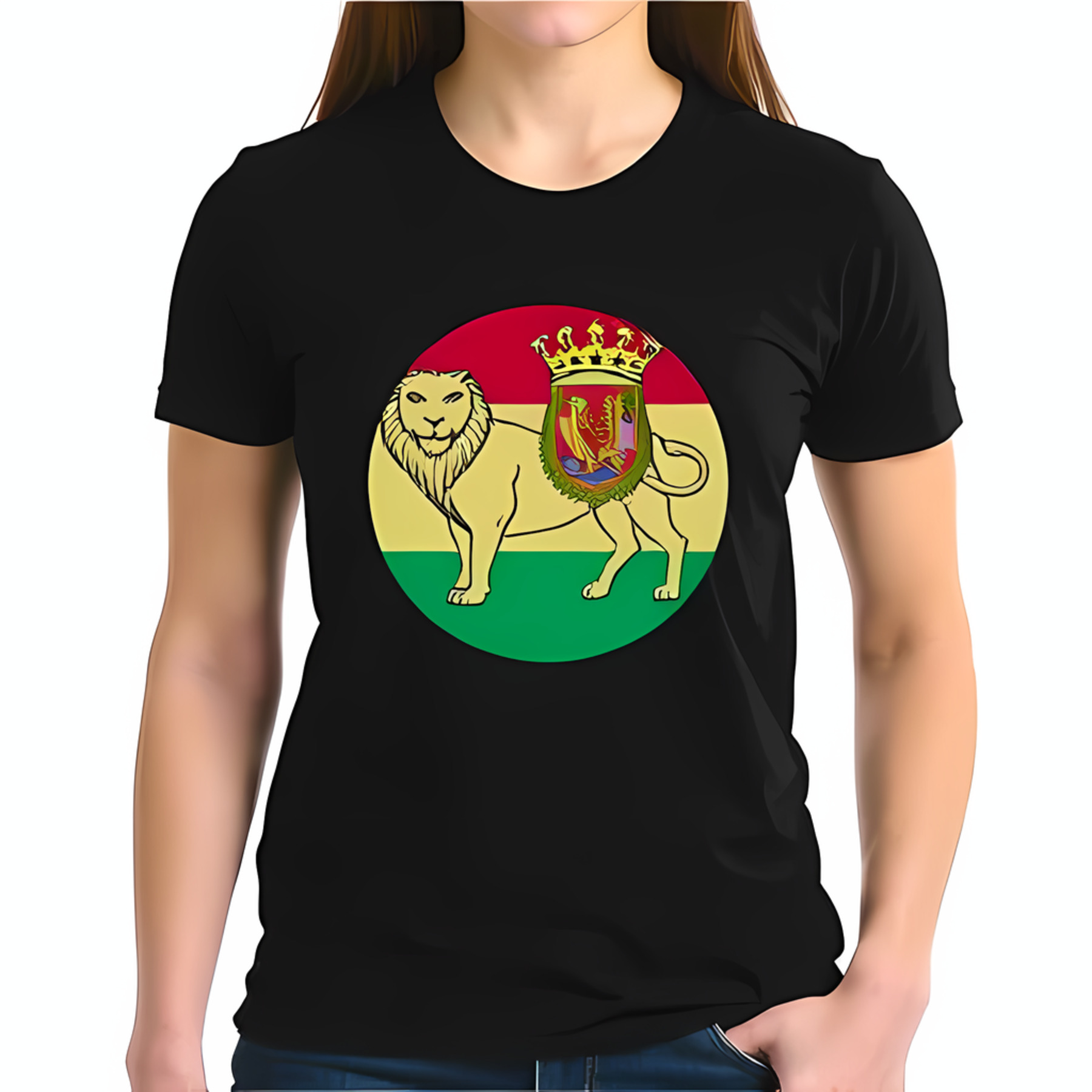 Lion Graphic Cotton Short Sleeve T-Shirt with Crown in Vibrant Colors ...