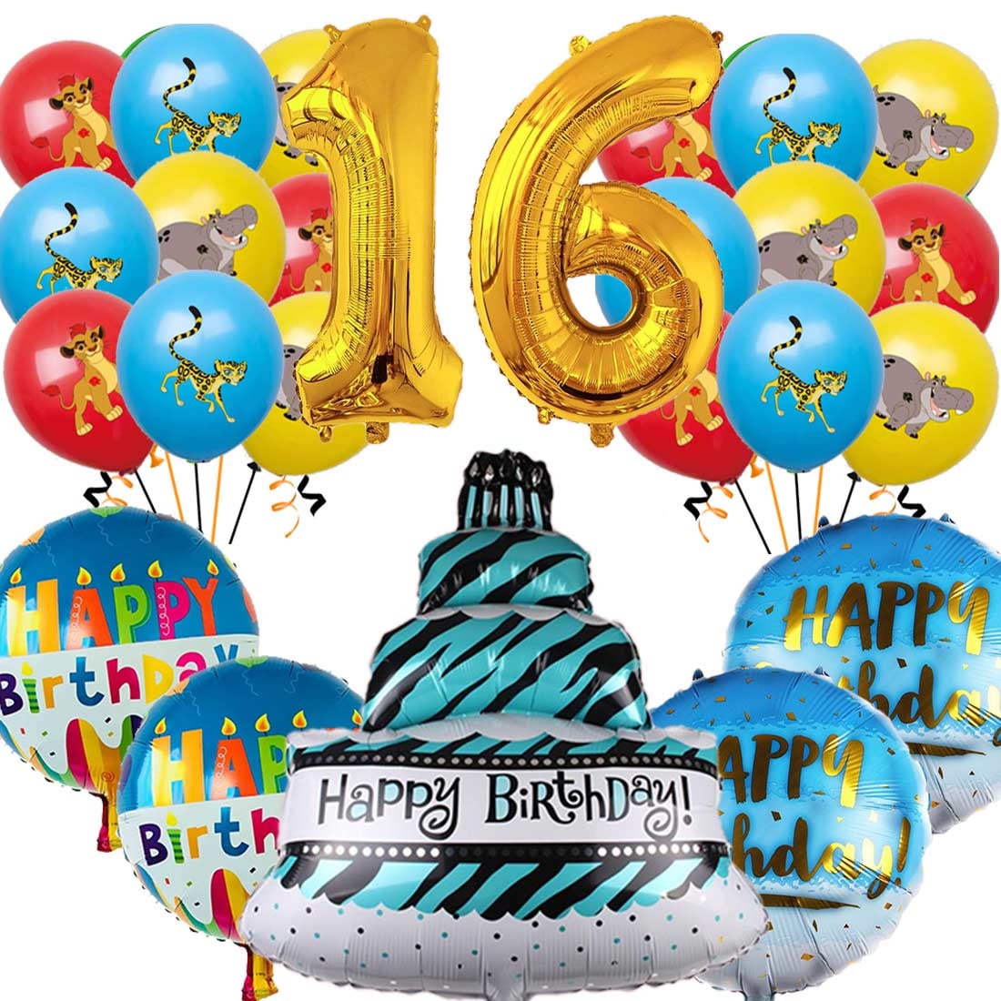Lion Guard Balloons Party Supplies 16th Big Number Decorations Decor Kit Birthday - Walmart.com