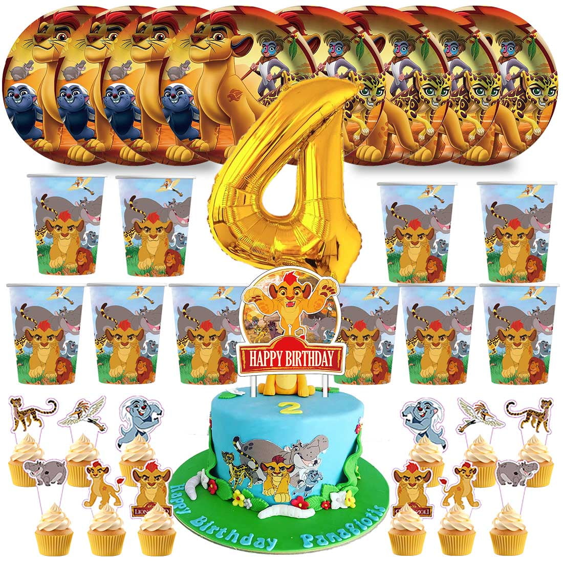 Lion Guard Birthday 4th Cups Party Supplies Plates Fans Decorations ...