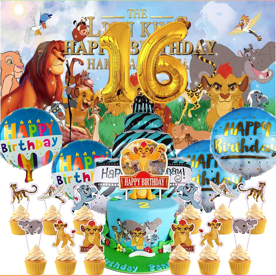 Lion Guard Party Supplies Decor 16th Kit Balloons Birthday Cake Topper ...
