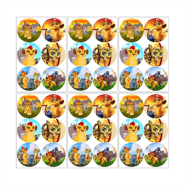 Lion Guard Stickers Labels Birthday Party Favors Thank You Themed Round ...