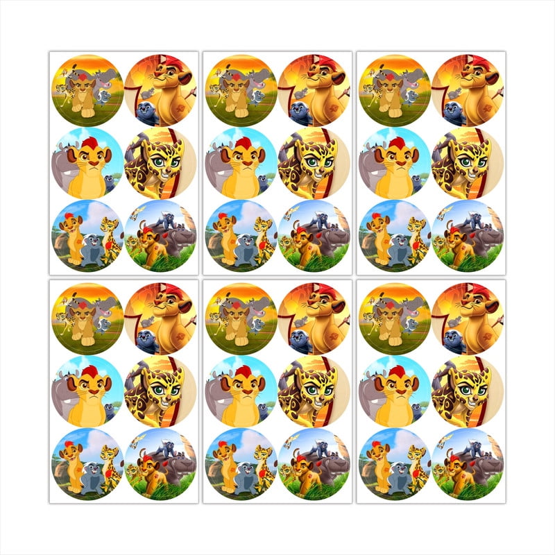 Lion Guard Stickers Party Favors Labels Birthday Thank You Themed Round ...