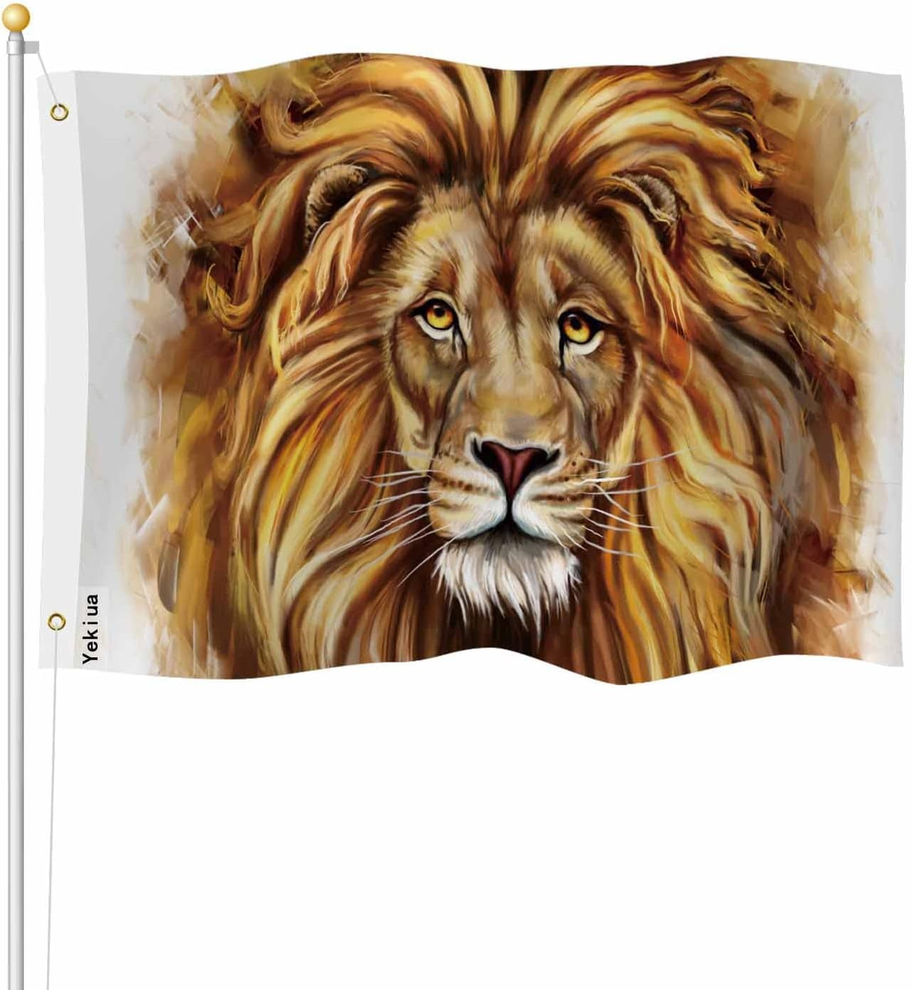 Lion Head Flag African Wildlife King Head UV Fade Resistant Vivid Color ...