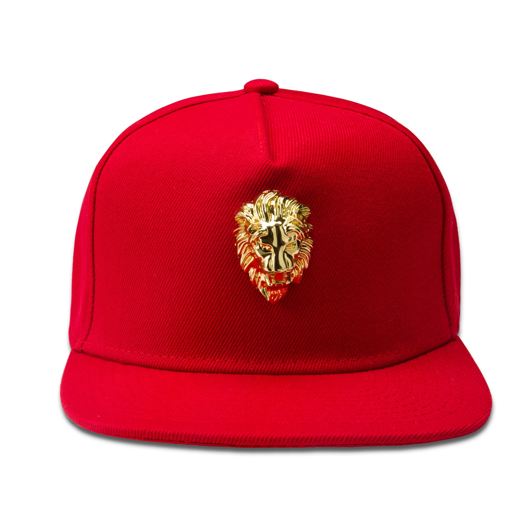 Lion Head Hip Hop Flat Brimmed Hat Men's Baseball Hat with Gold Lion ...