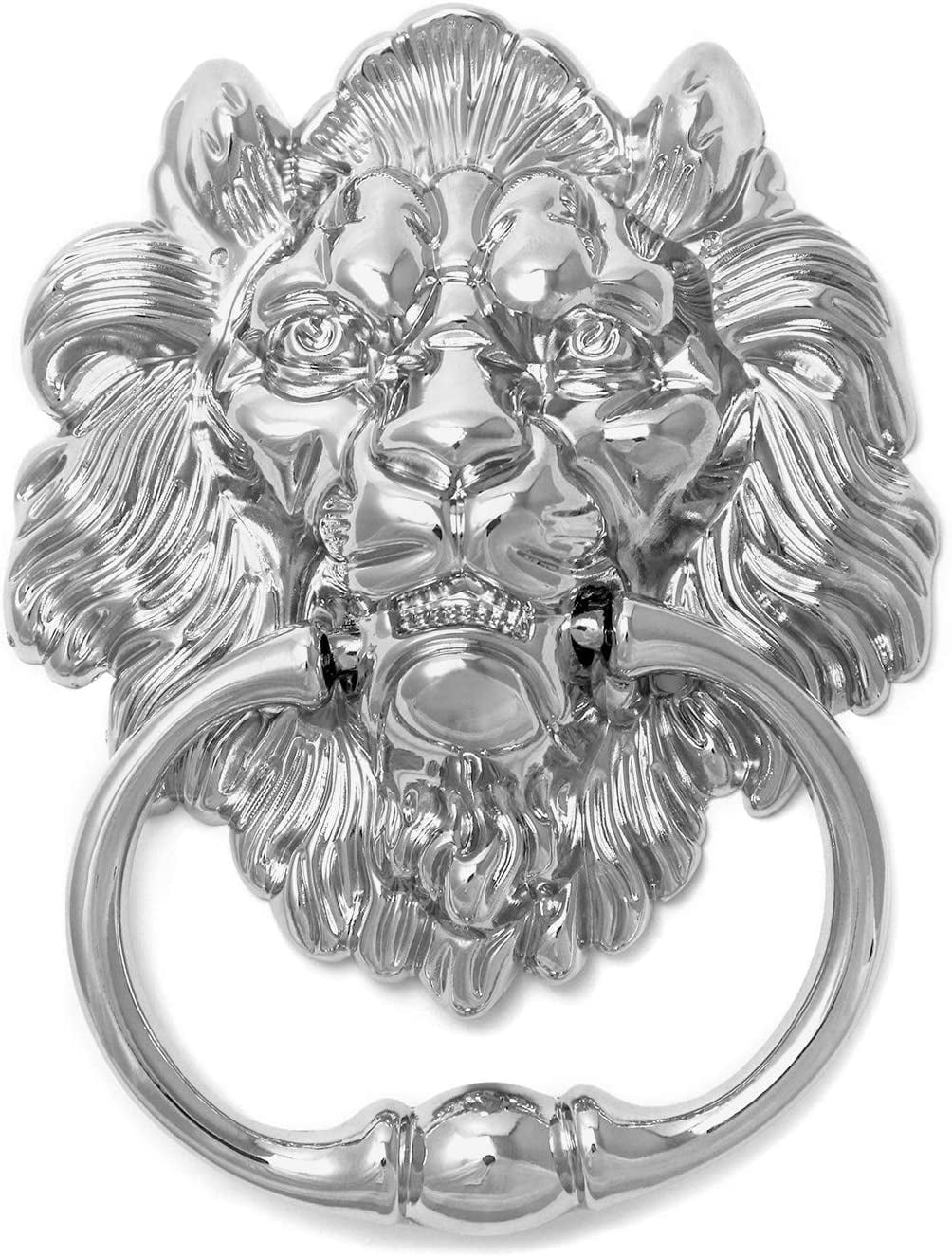 Lion Head Knocker with Screws, Large Silver Lion for Front Doors & Main ...